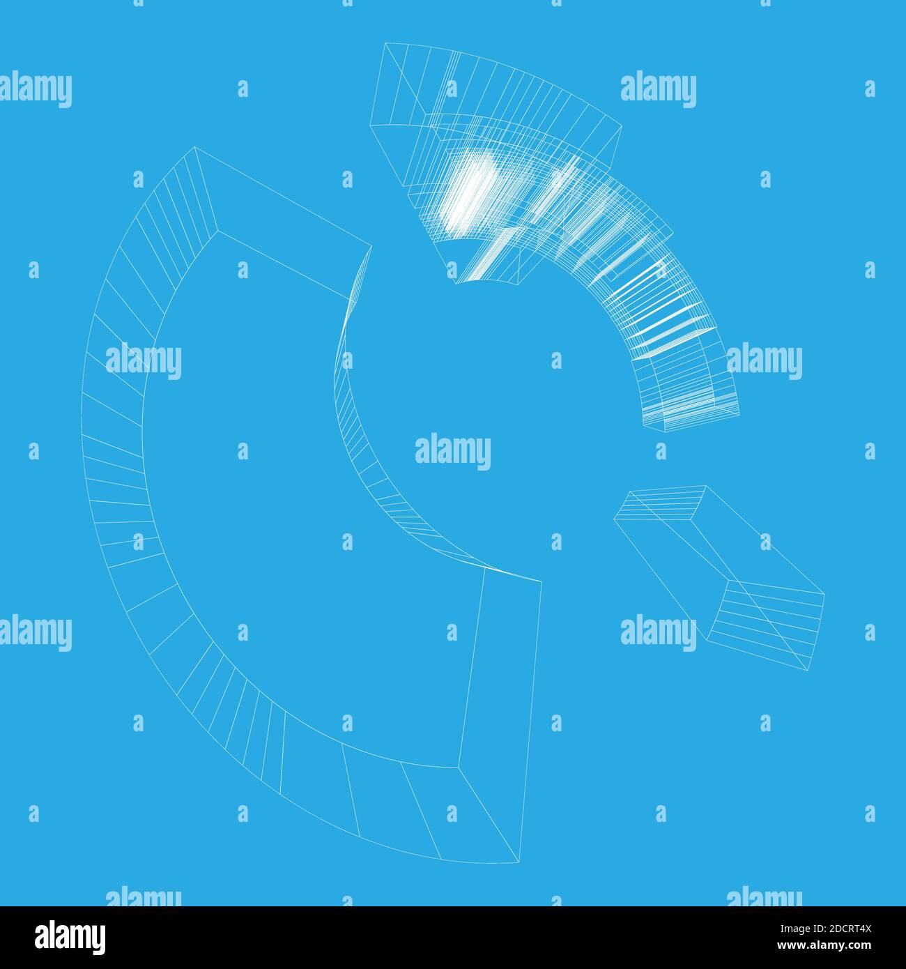 Wire-frame 3d Object - Geometric Sci-fi, Cybernetics, Cyber segmented ...