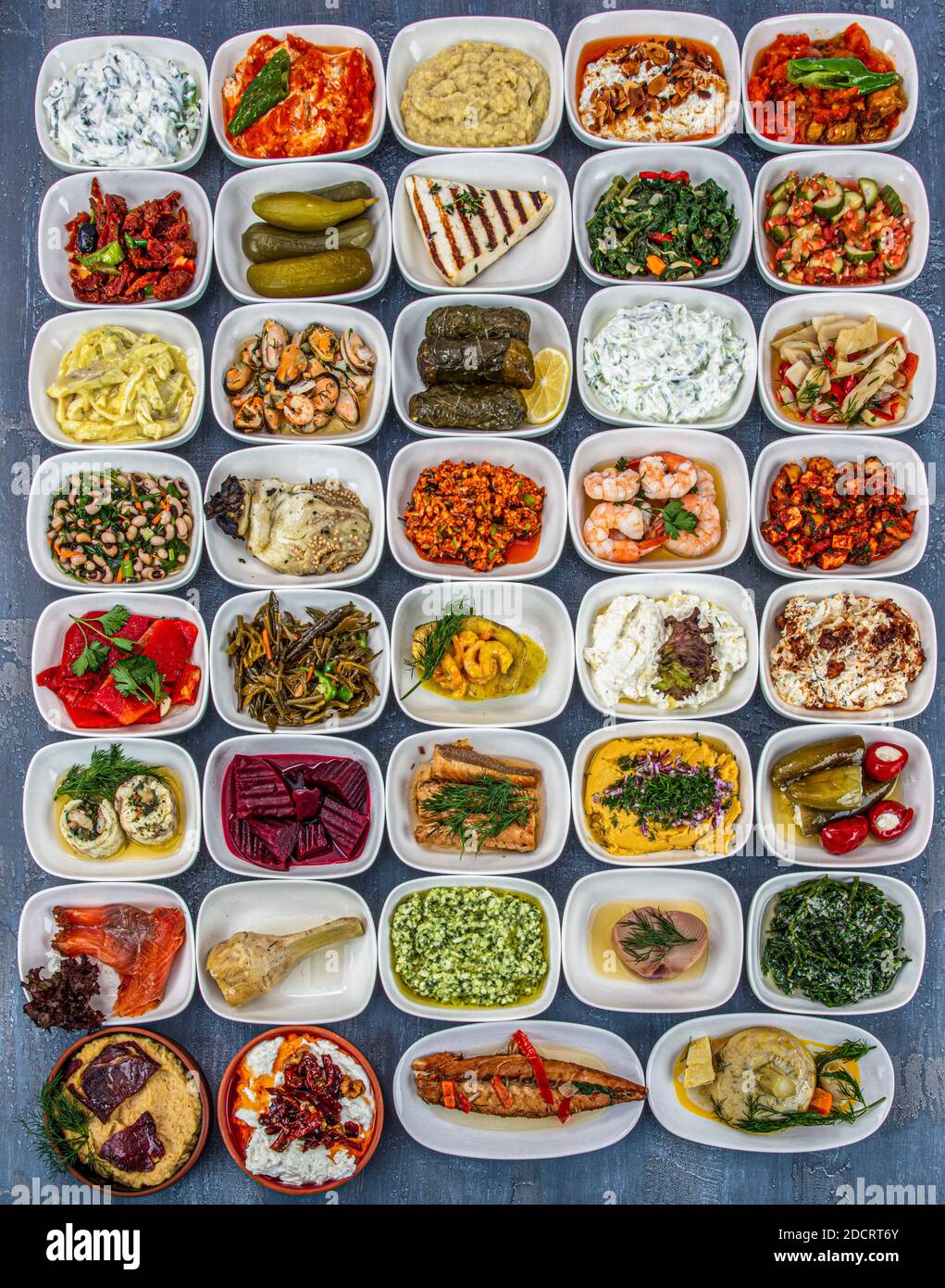 Turkish cuisine appetizers. Balık restaurant meze çeşitleri; Cold ...