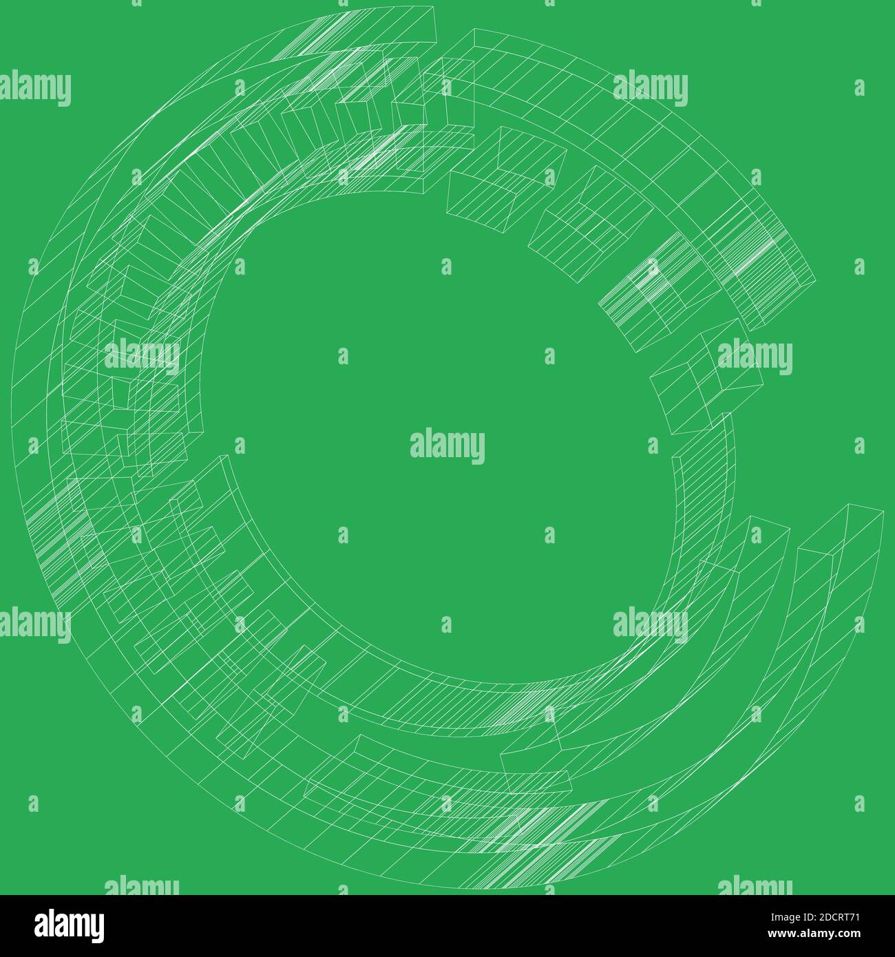 Wire-frame 3d Object - Geometric Sci-fi, Cybernetics, Cyber segmented ...