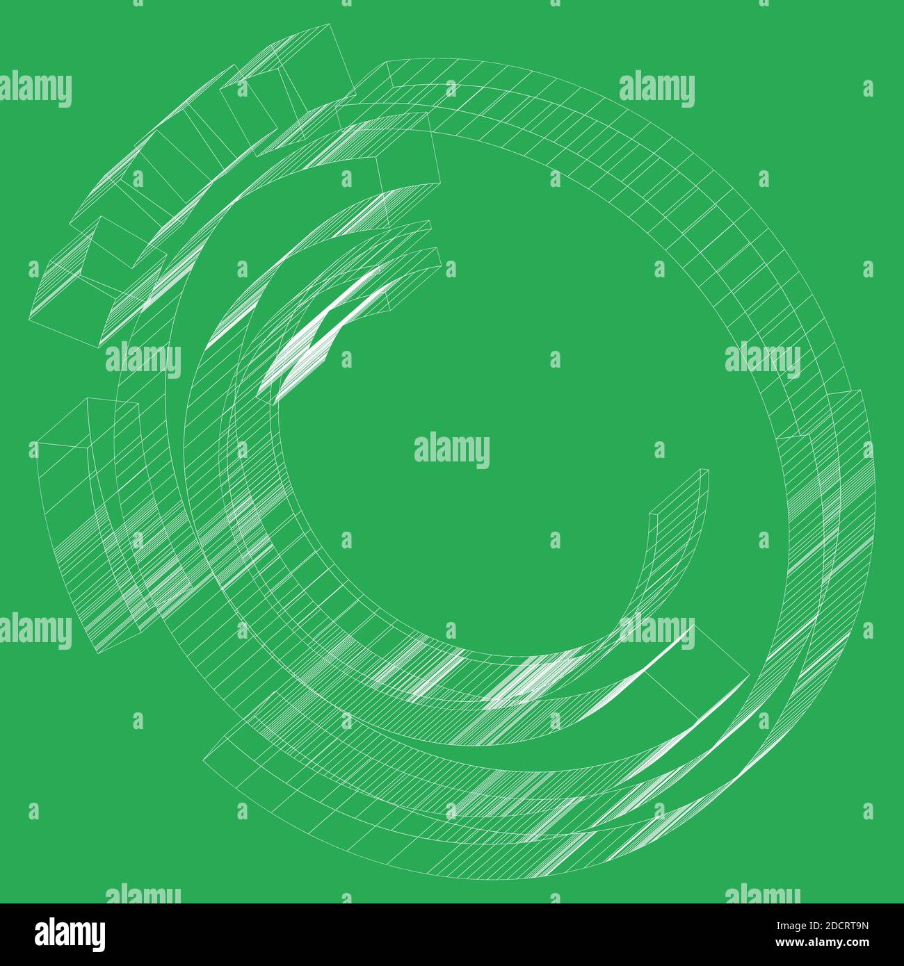Wire-frame 3d Object - Geometric Sci-fi, Cybernetics, Cyber segmented ...