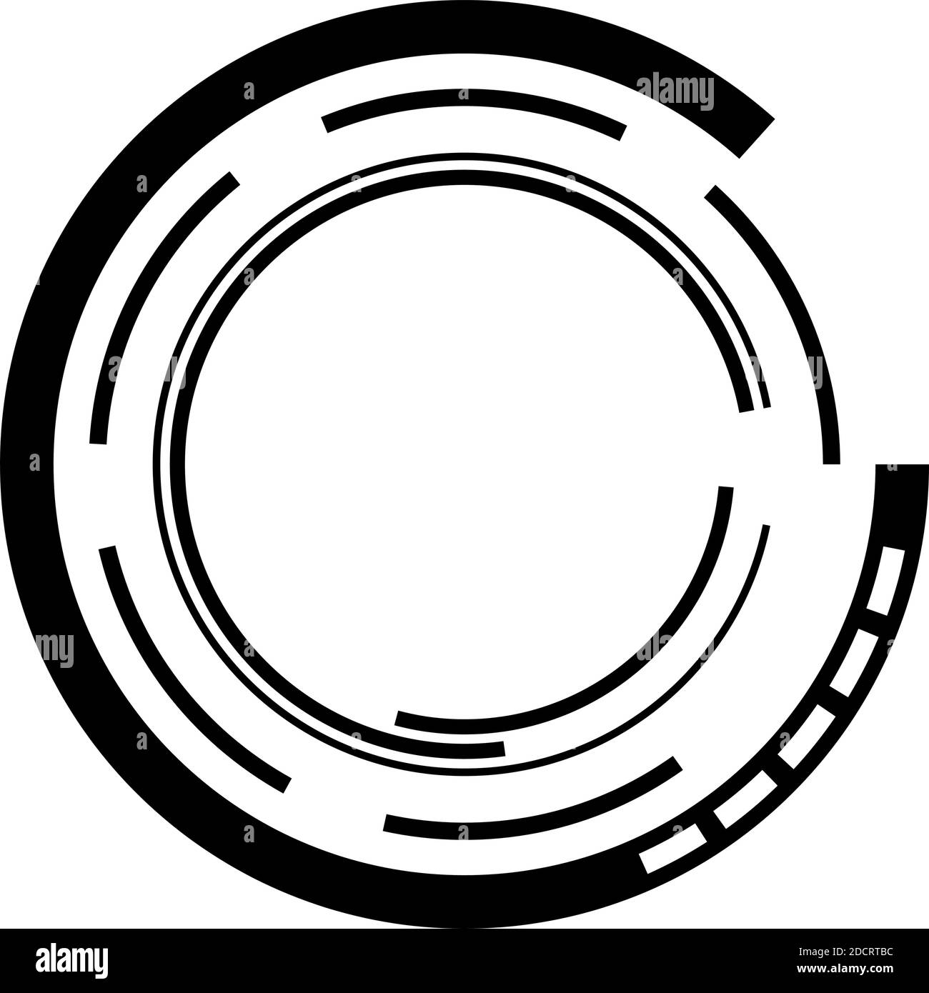 Geometric HUD, sc-fi GUI, UI circular elements. Geometric circle vector ...