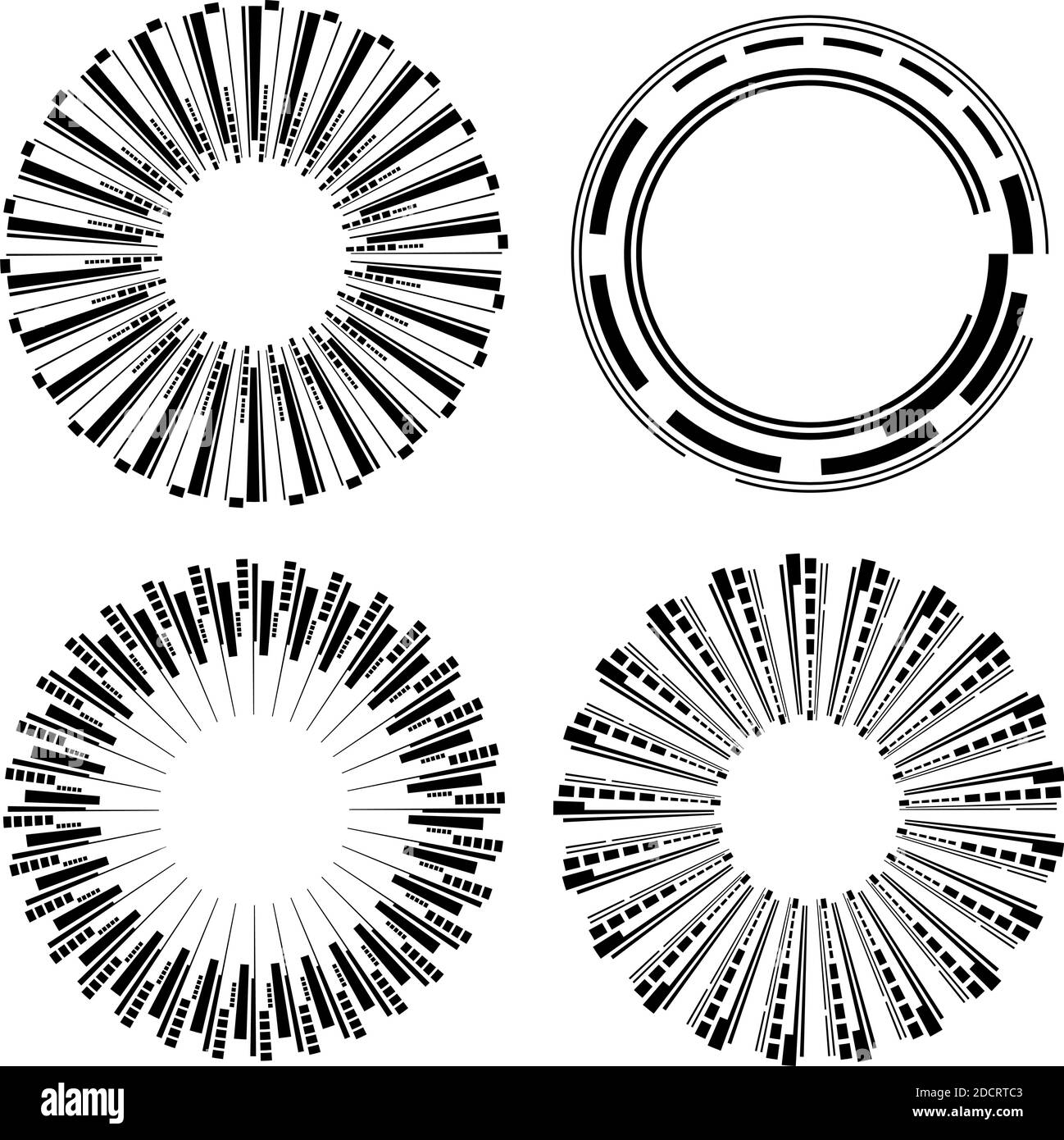 Geometric HUD, sc-fi GUI, UI circular elements. Geometric circle vector ...
