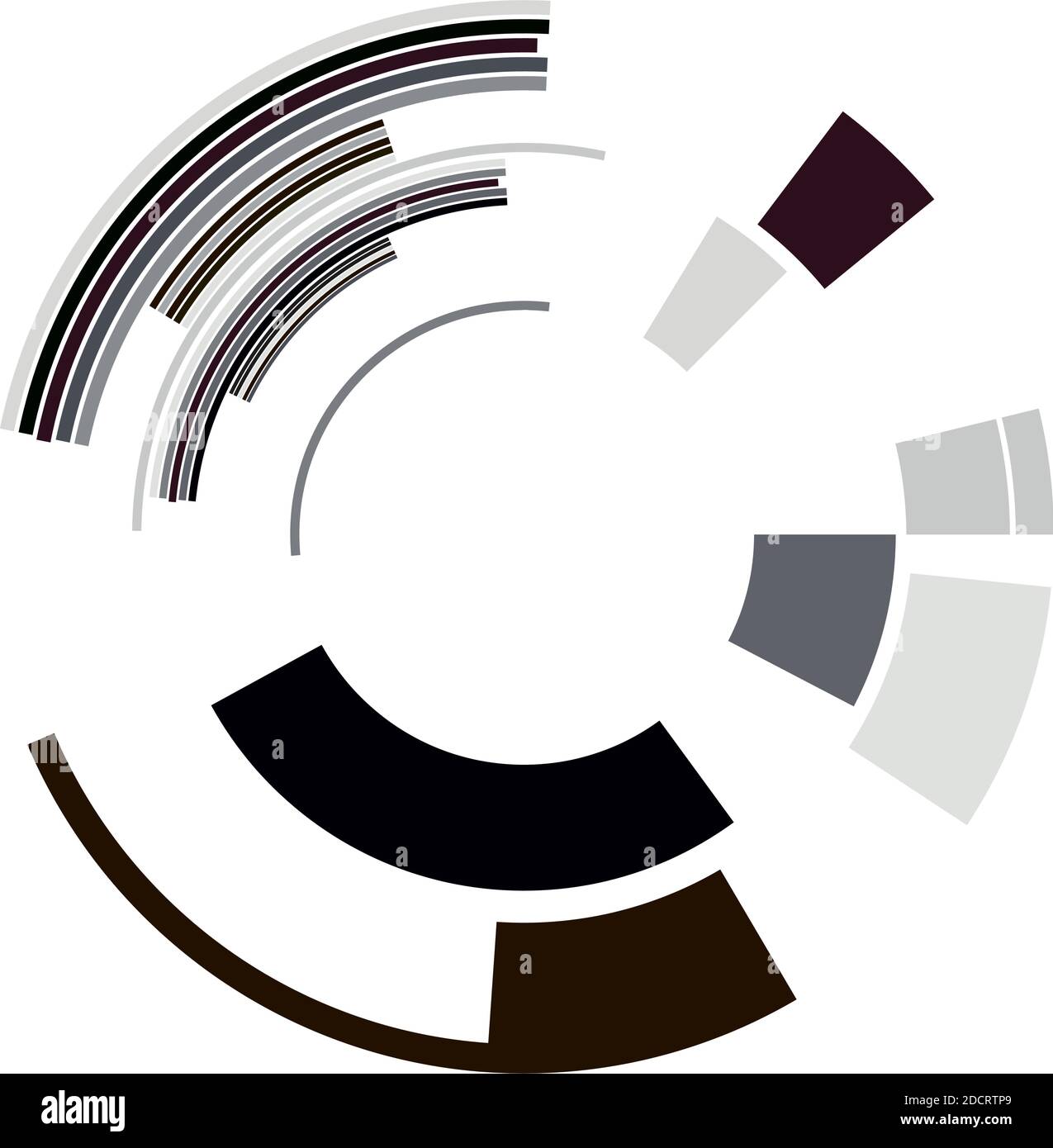 Geometric HUD, sc-fi GUI, UI circular elements. Geometric circle vector ...