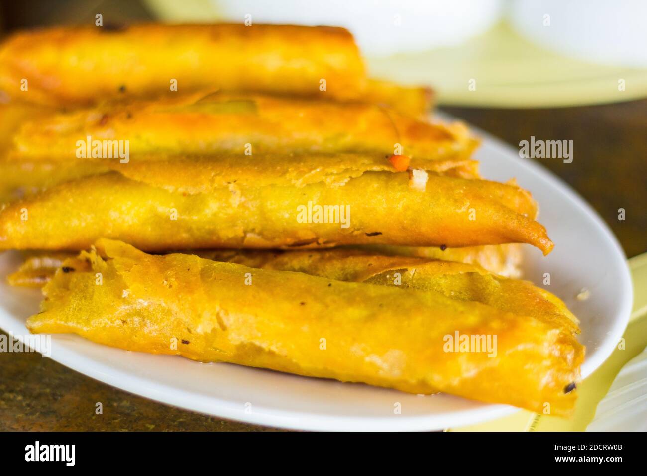 Local dessert called turon made from banana slices, wrapped then deep ...