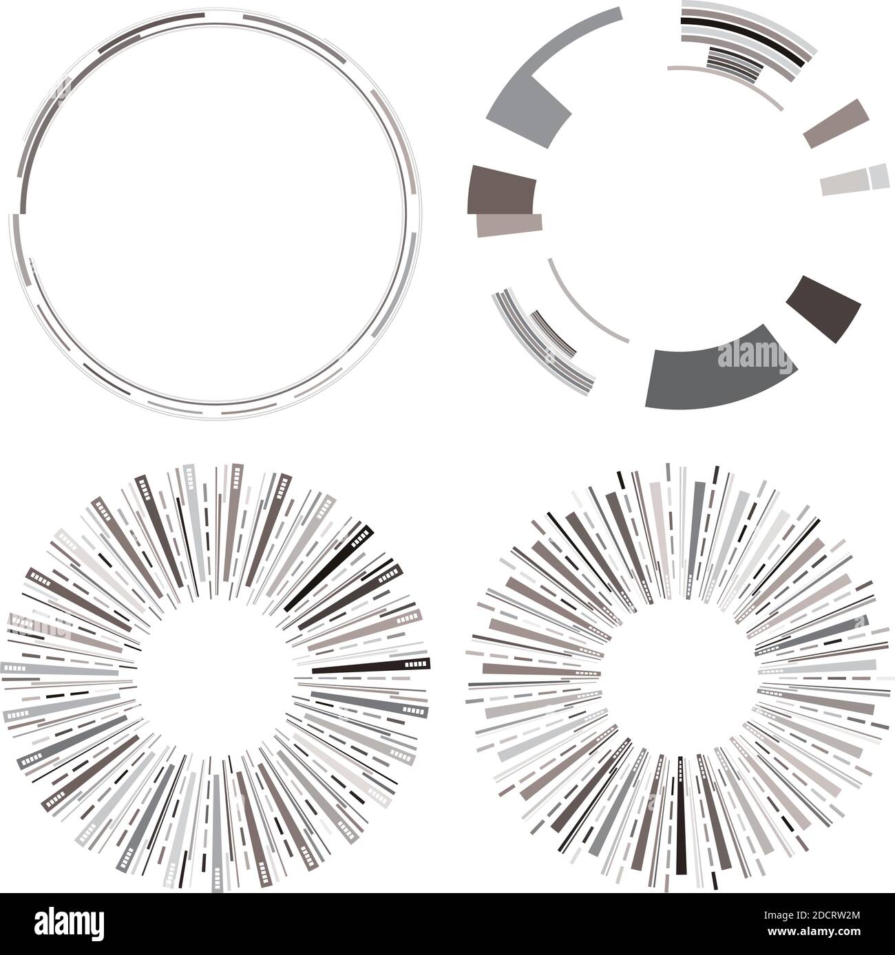 Geometric HUD, sc-fi GUI, UI circular elements. Geometric circle vector ...