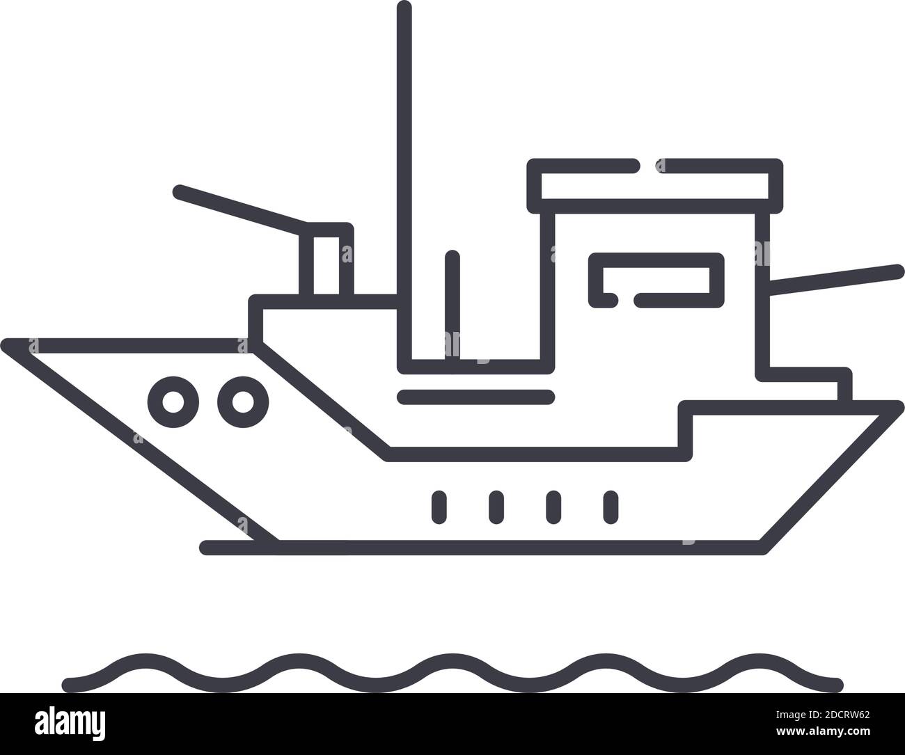 Maritime transport icon, linear isolated illustration, thin line vector ...