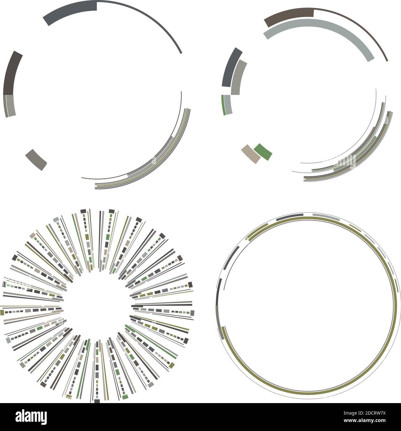 Geometric HUD, sc-fi GUI, UI circular elements. Geometric circle vector ...