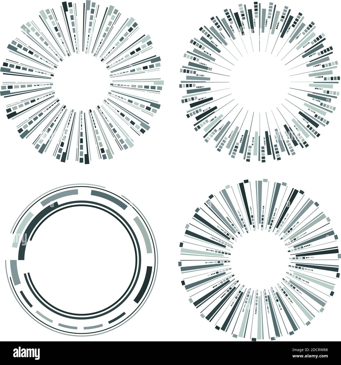 Geometric HUD, sc-fi GUI, UI circular elements. Geometric circle vector ...