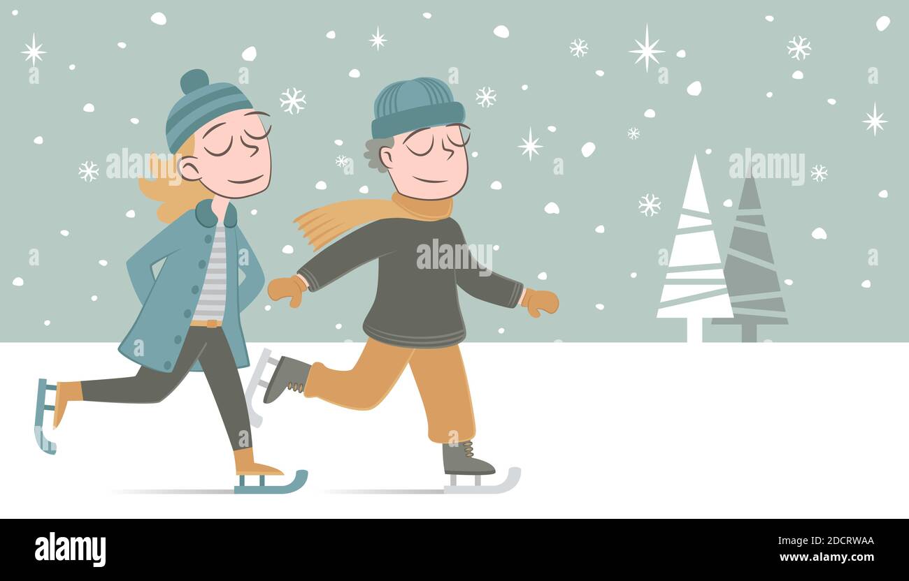 Skating ice sport cartoon Stock Vector Images - Alamy