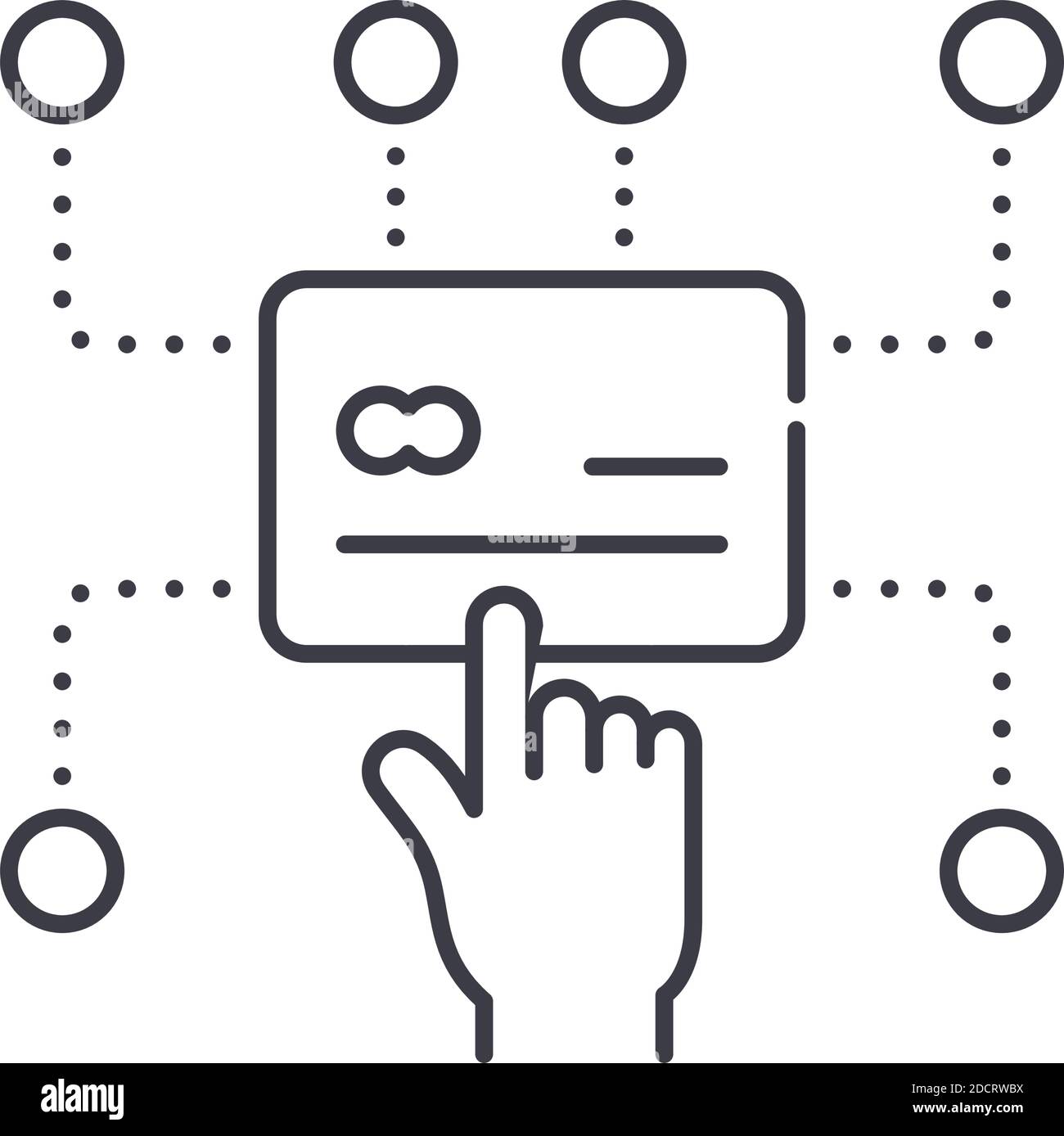 Payment options icon, linear isolated illustration, thin line vector ...