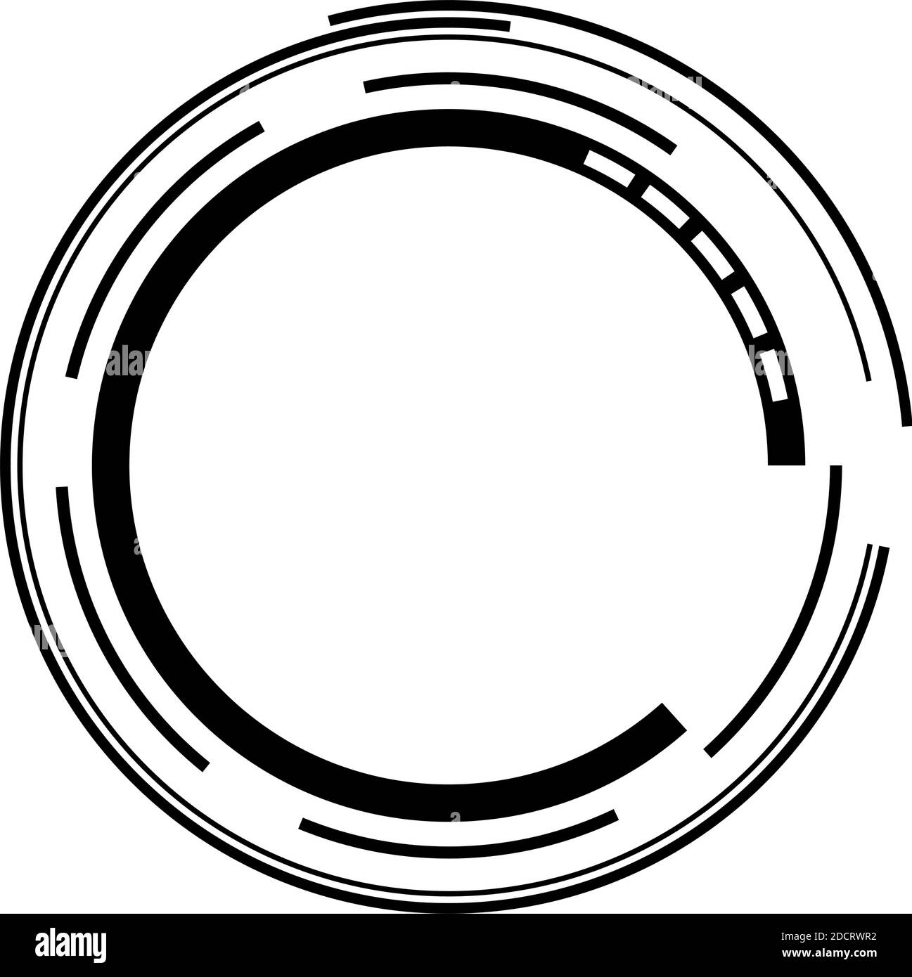 Geometric HUD, sc-fi GUI, UI circular elements. Geometric circle vector ...
