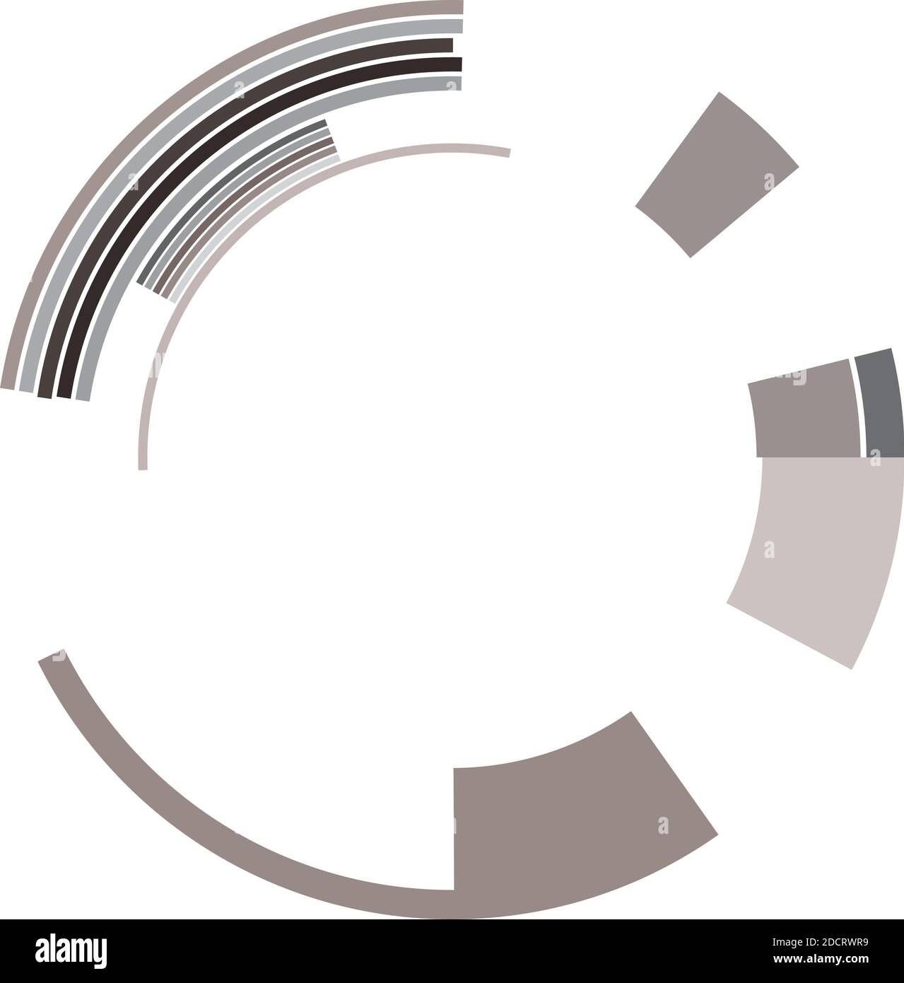 Geometric HUD, sc-fi GUI, UI circular elements. Geometric circle vector ...