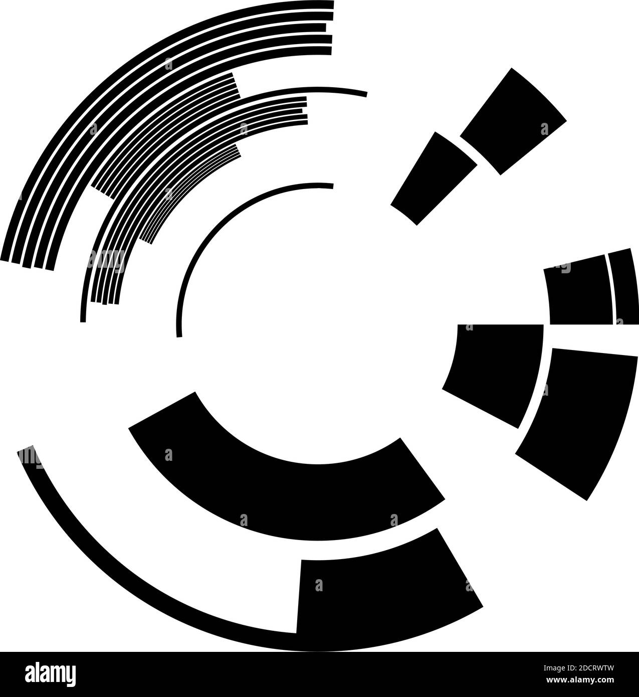 Geometric HUD, sc-fi GUI, UI circular elements. Geometric circle vector ...
