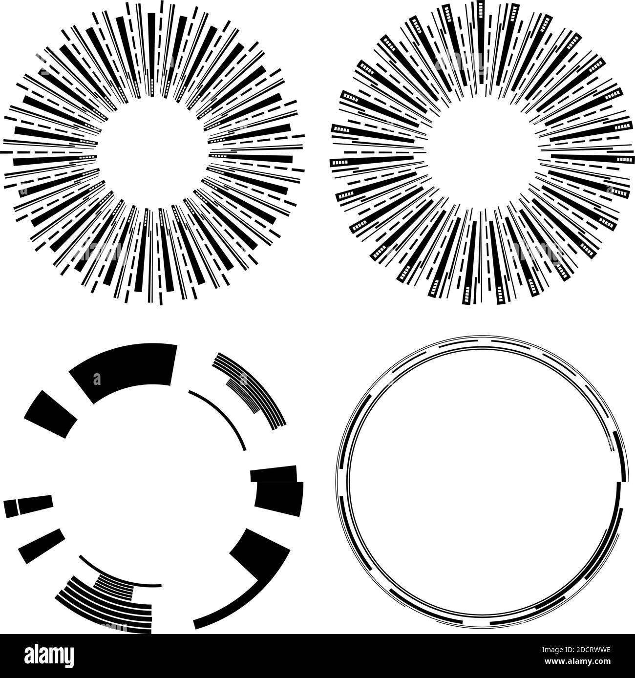 Geometric HUD, sc-fi GUI, UI circular elements. Geometric circle vector ...