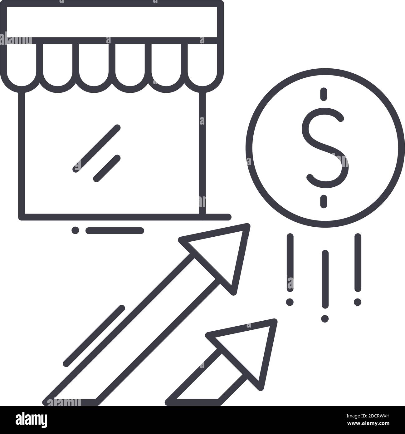 Market capitalization icon, linear isolated illustration, thin line ...