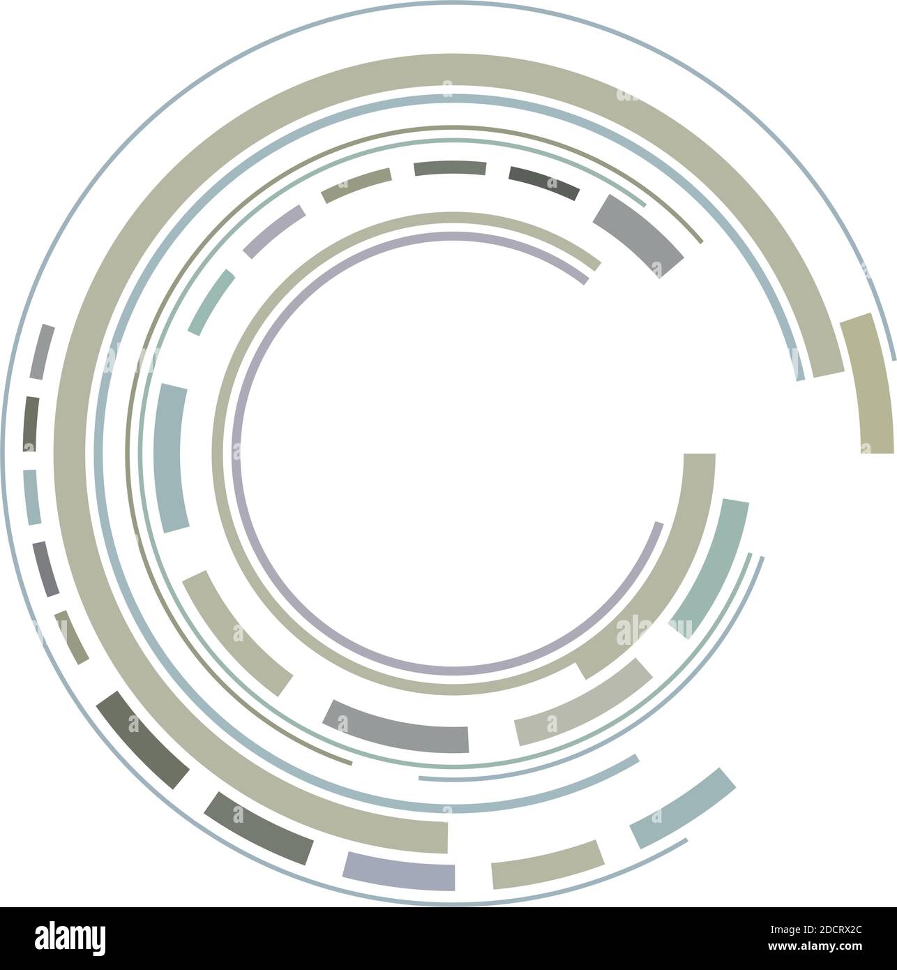 Geometric HUD, sc-fi GUI, UI circular elements. Geometric circle vector ...