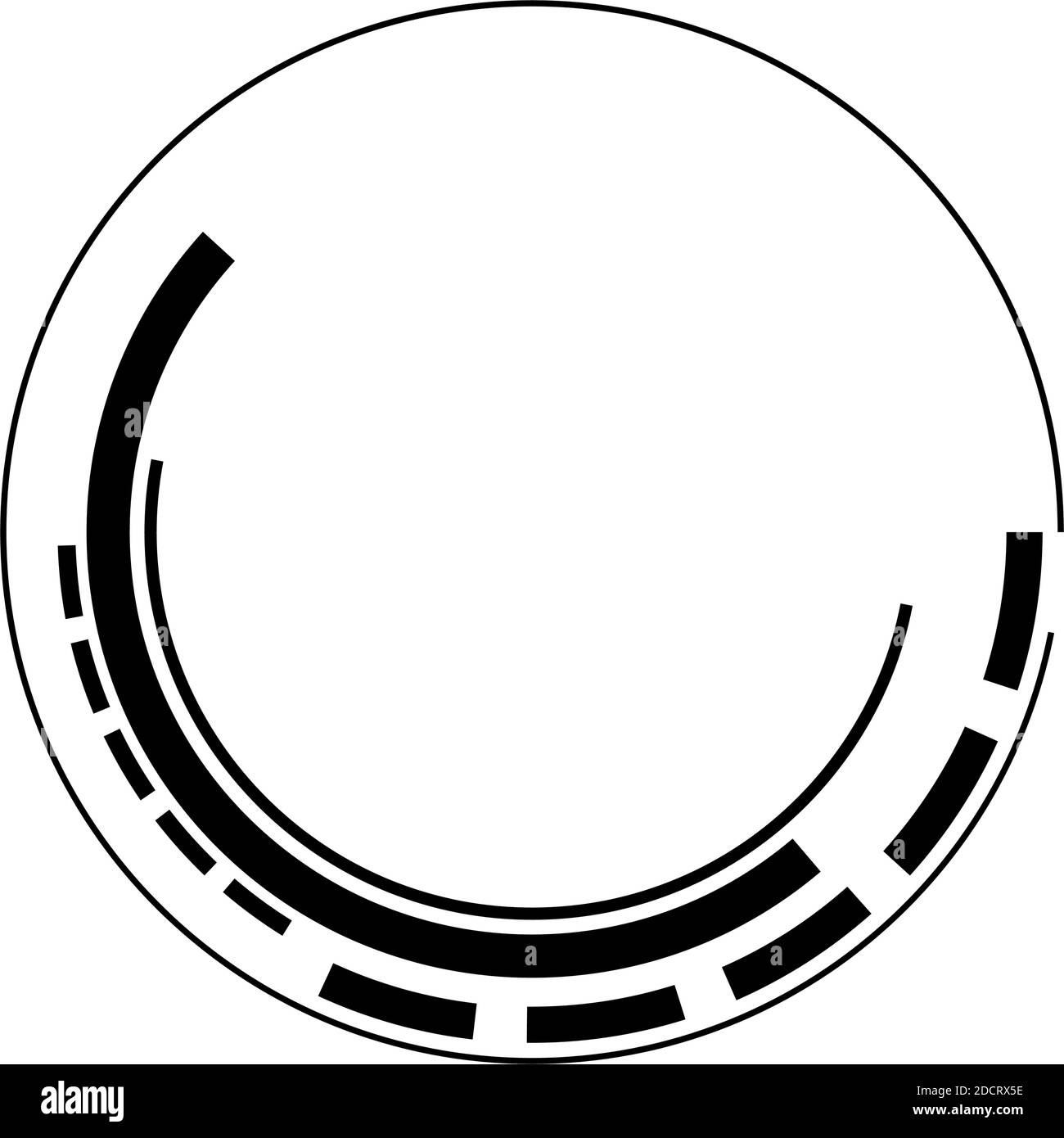 Geometric HUD, sc-fi GUI, UI circular elements. Geometric circle vector ...