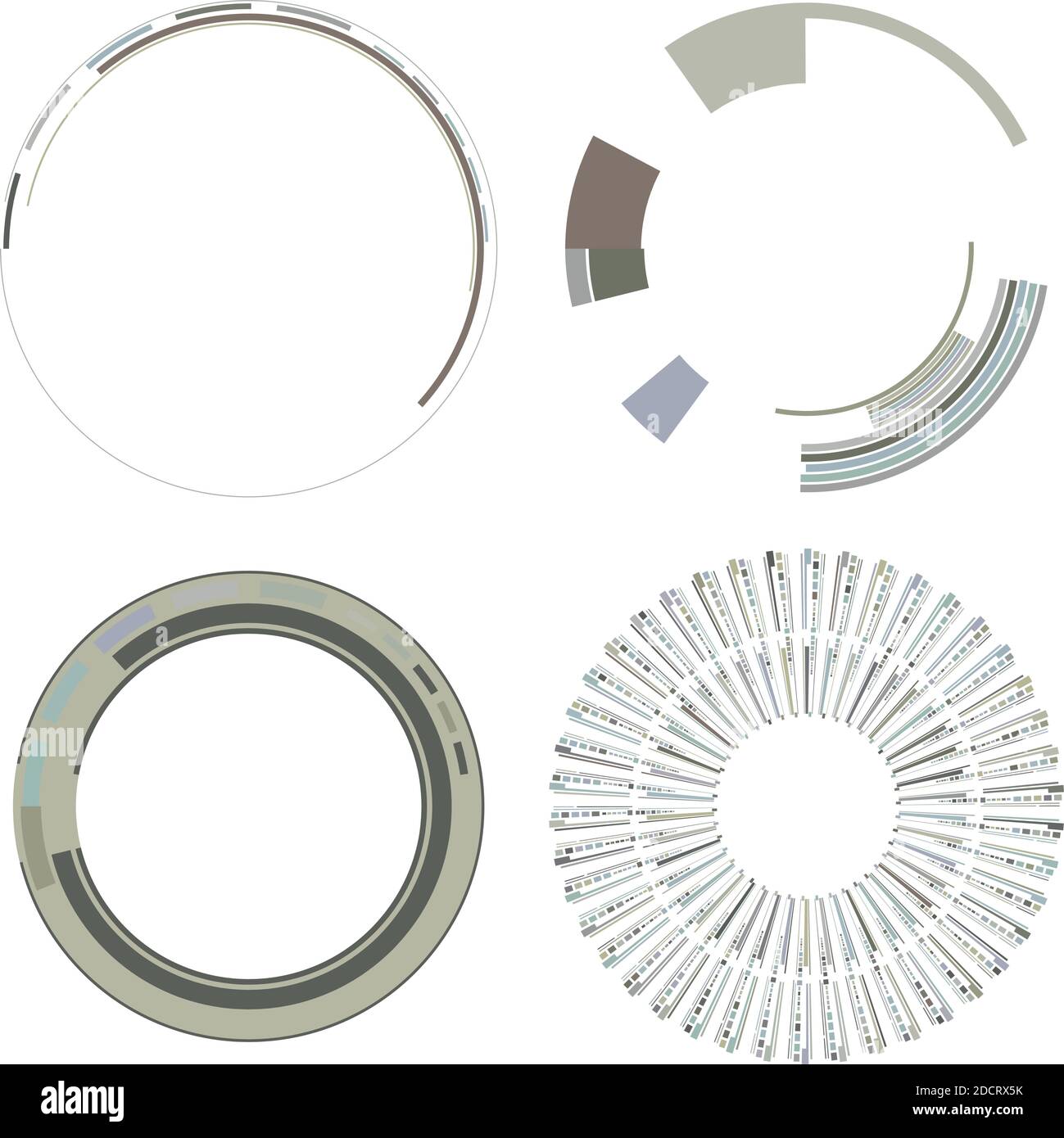 Geometric HUD, sc-fi GUI, UI circular elements. Geometric circle vector ...