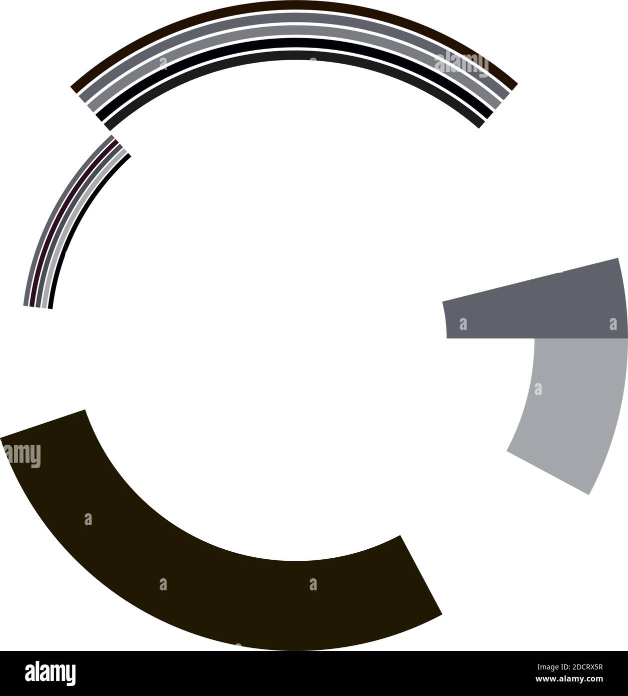 Geometric HUD, sc-fi GUI, UI circular elements. Geometric circle vector ...