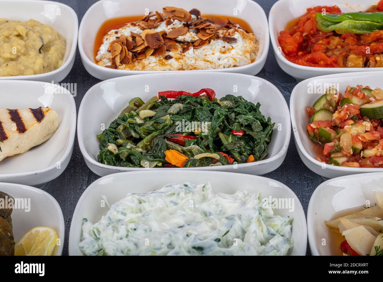 Turkish cuisine appetizers. Balık restaurant meze çeşitleri; Cold ...