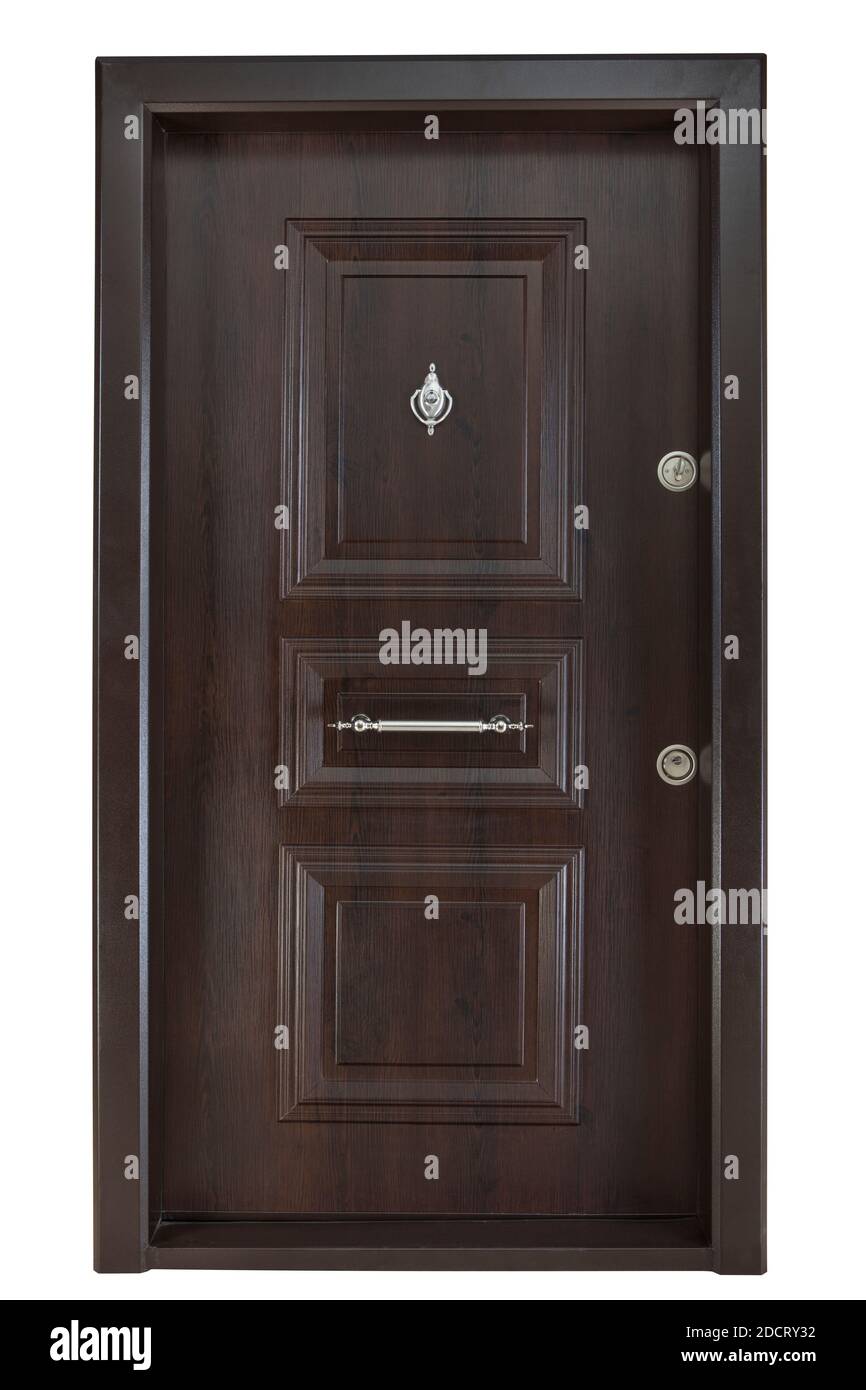 Enter entrance wooden door Cut Out Stock Images & Pictures - Alamy