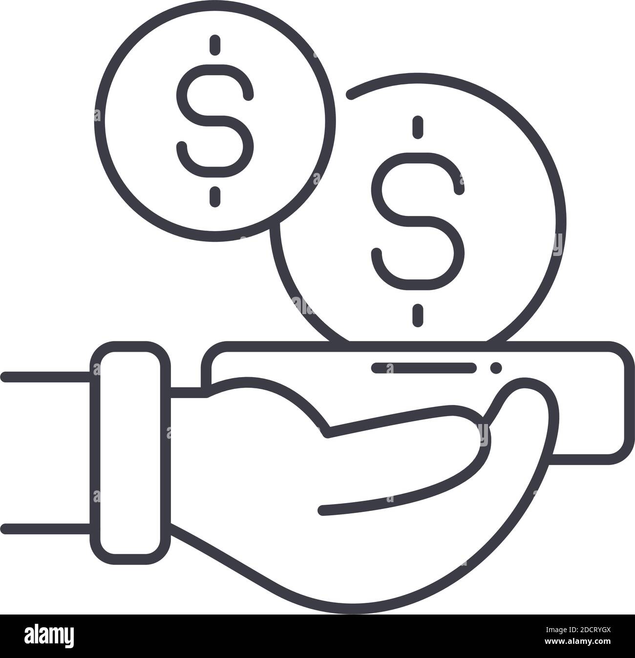 Payment service icon, linear isolated illustration, thin line vector ...