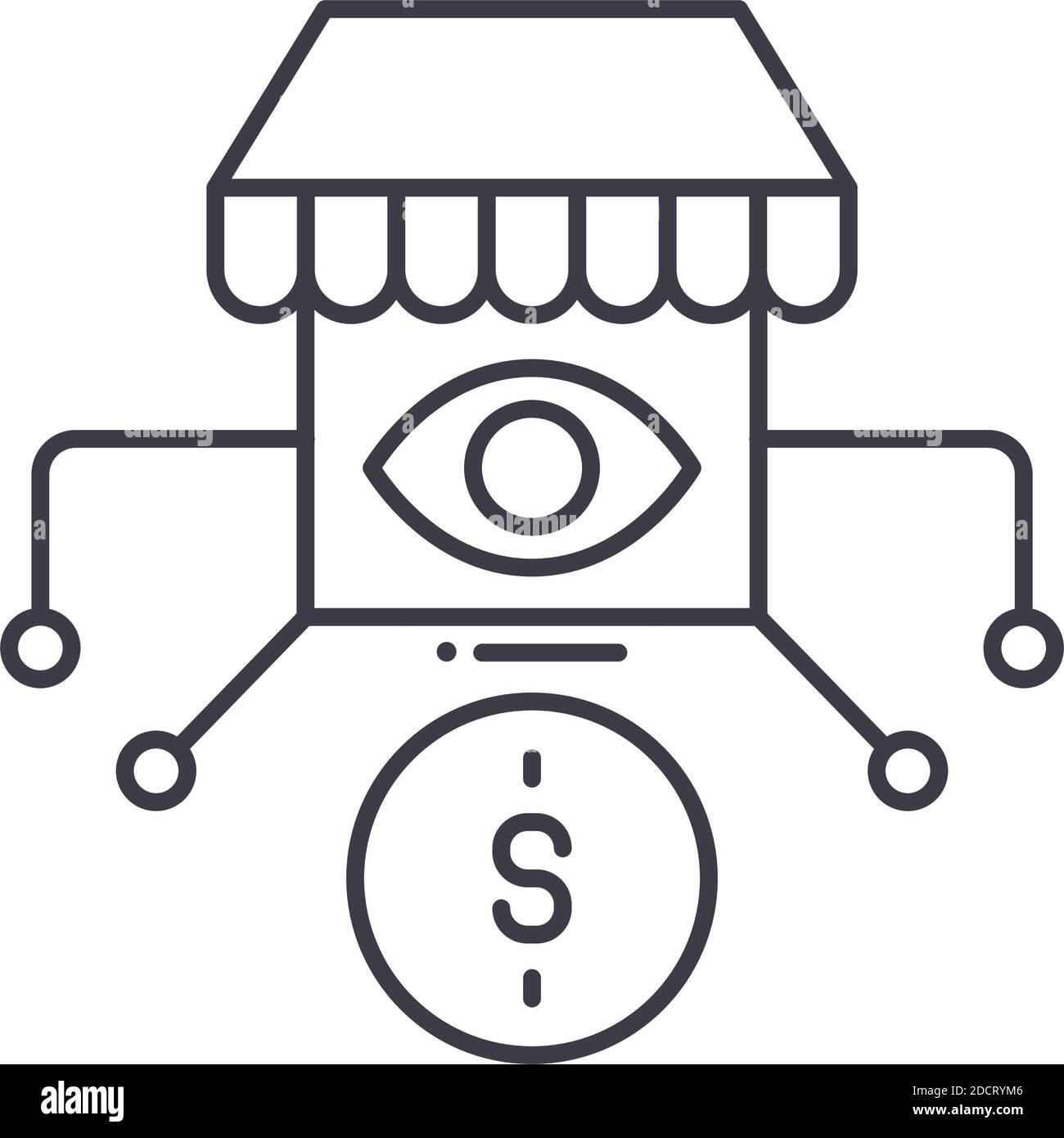 Market analysis icon, linear isolated illustration, thin line vector ...