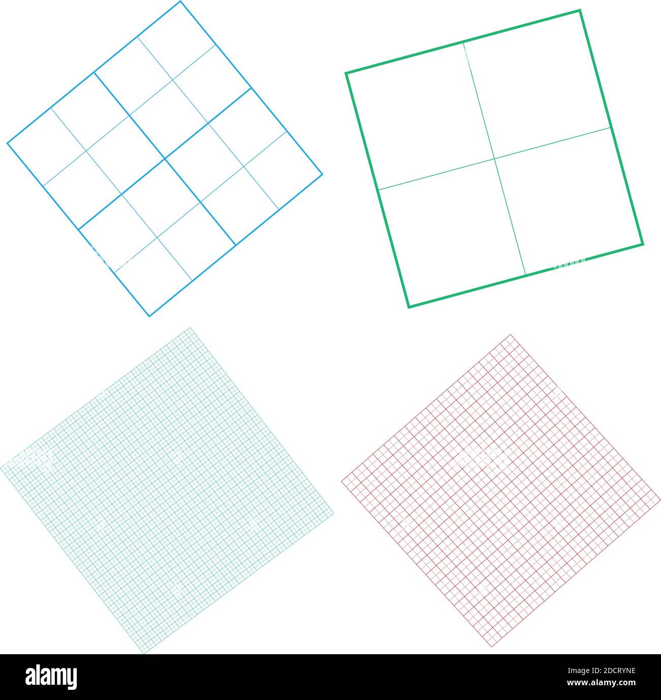 Tilt, skew, diagonal grid, mesh squares abstract geometric vector ...