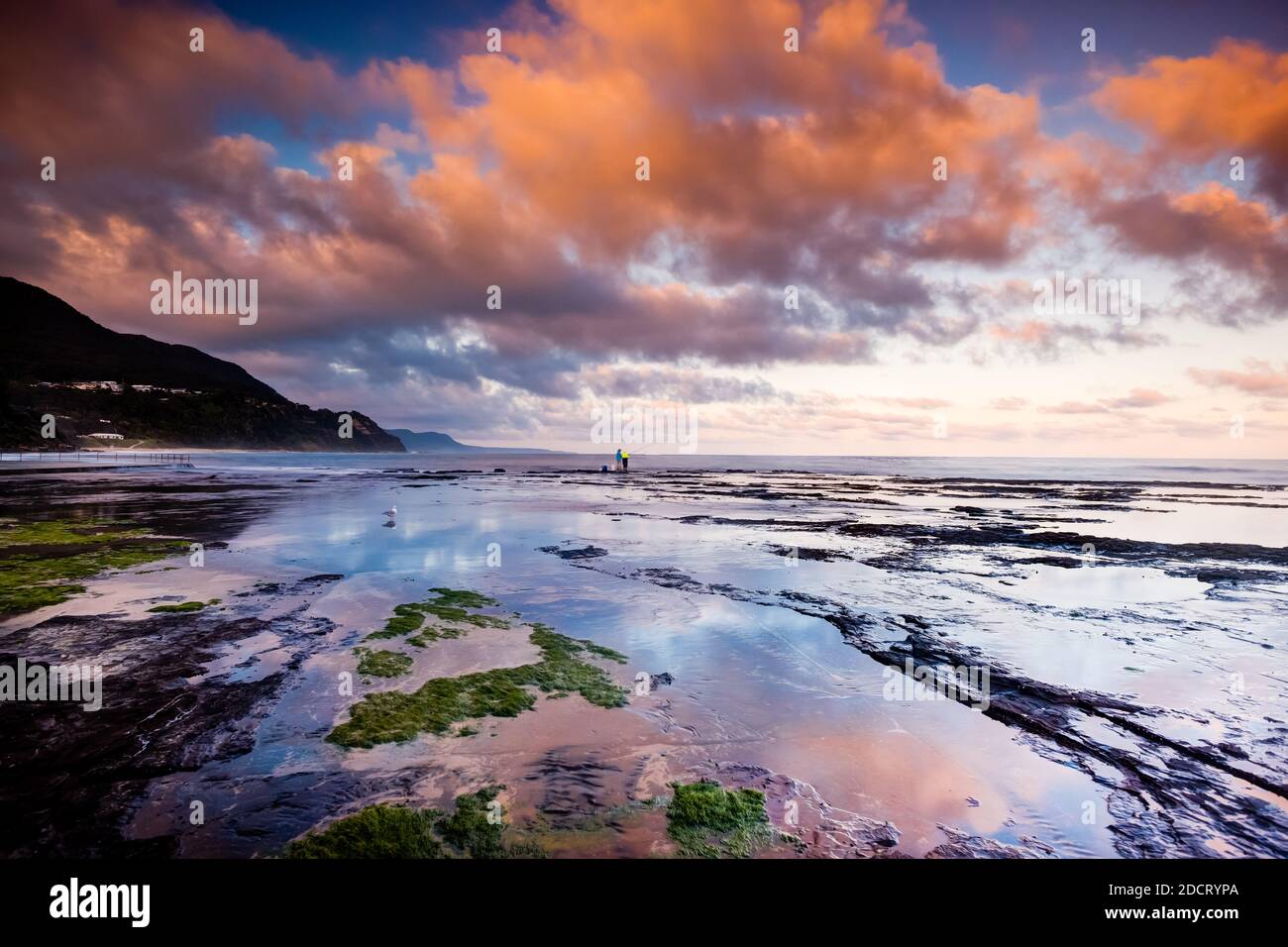 Amazing Sunset Scape along Wombarra Beach Stock Photo - Alamy