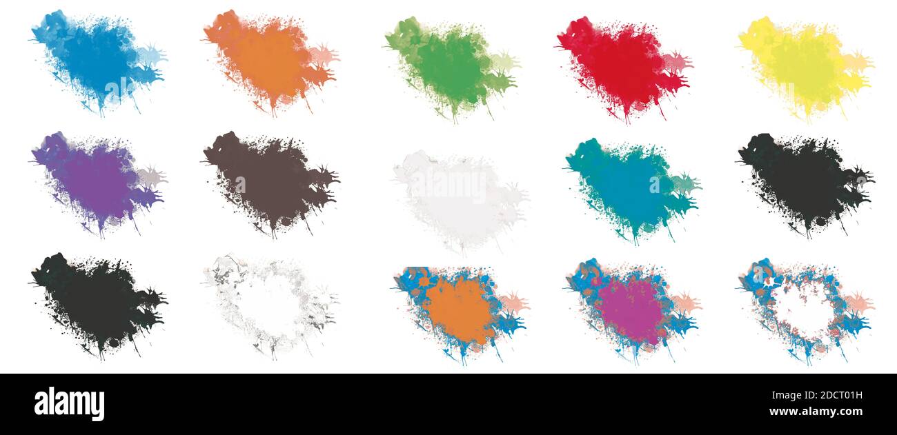 different colors blobs isolated on white background Stock Photo - Alamy