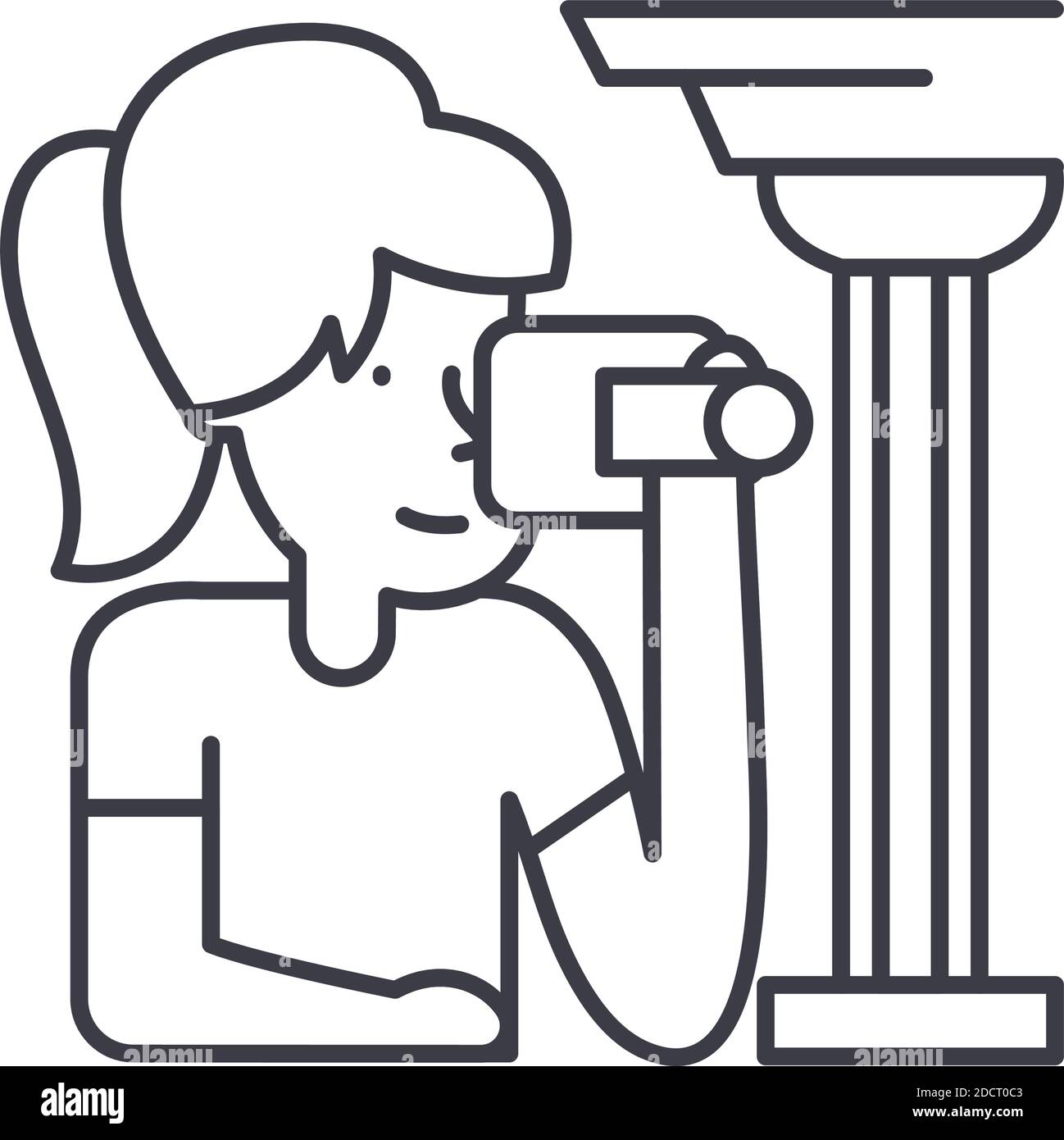 Photo master icon, linear isolated illustration, thin line vector, web ...