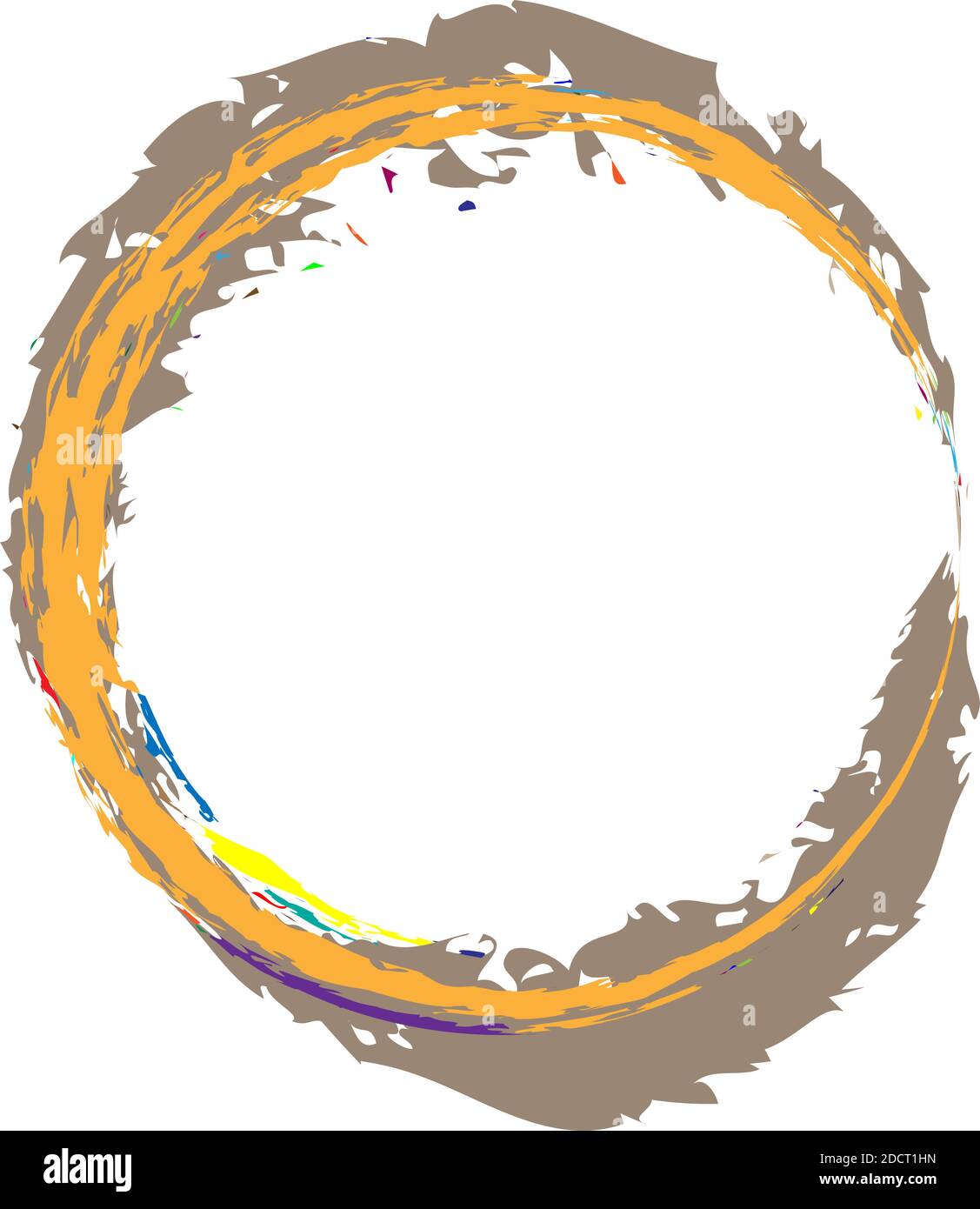 Grungy, textured circle, Grunge effect circular element. Smudge, smear ...