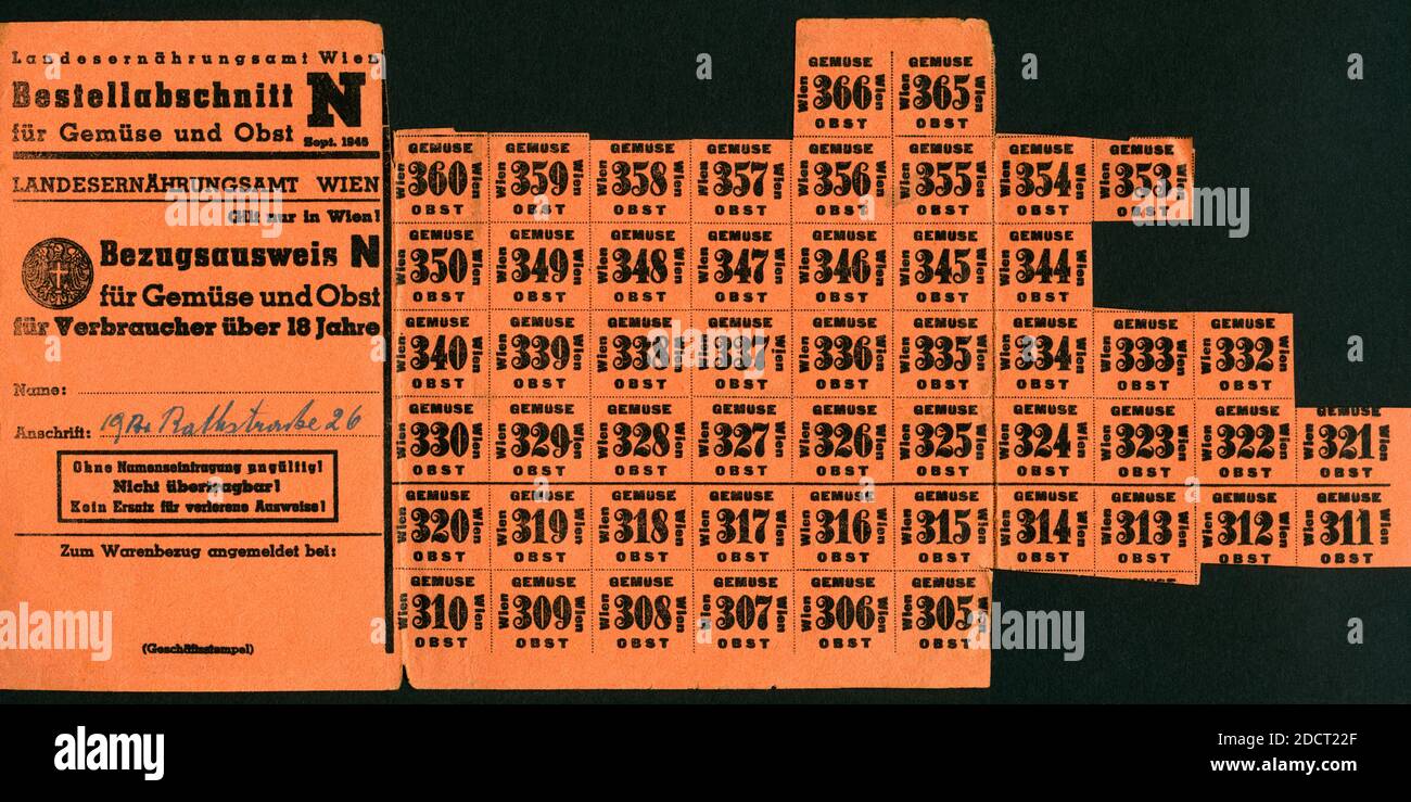 Food ration card hi-res stock photography and images - Alamy