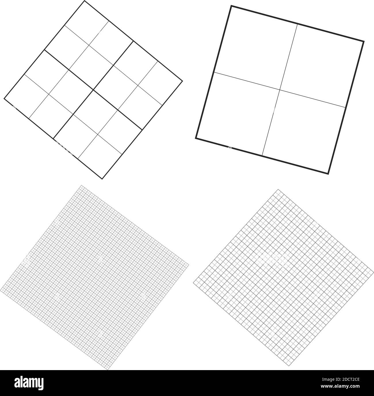Tilt, skew, diagonal grid, mesh squares abstract geometric vector ...