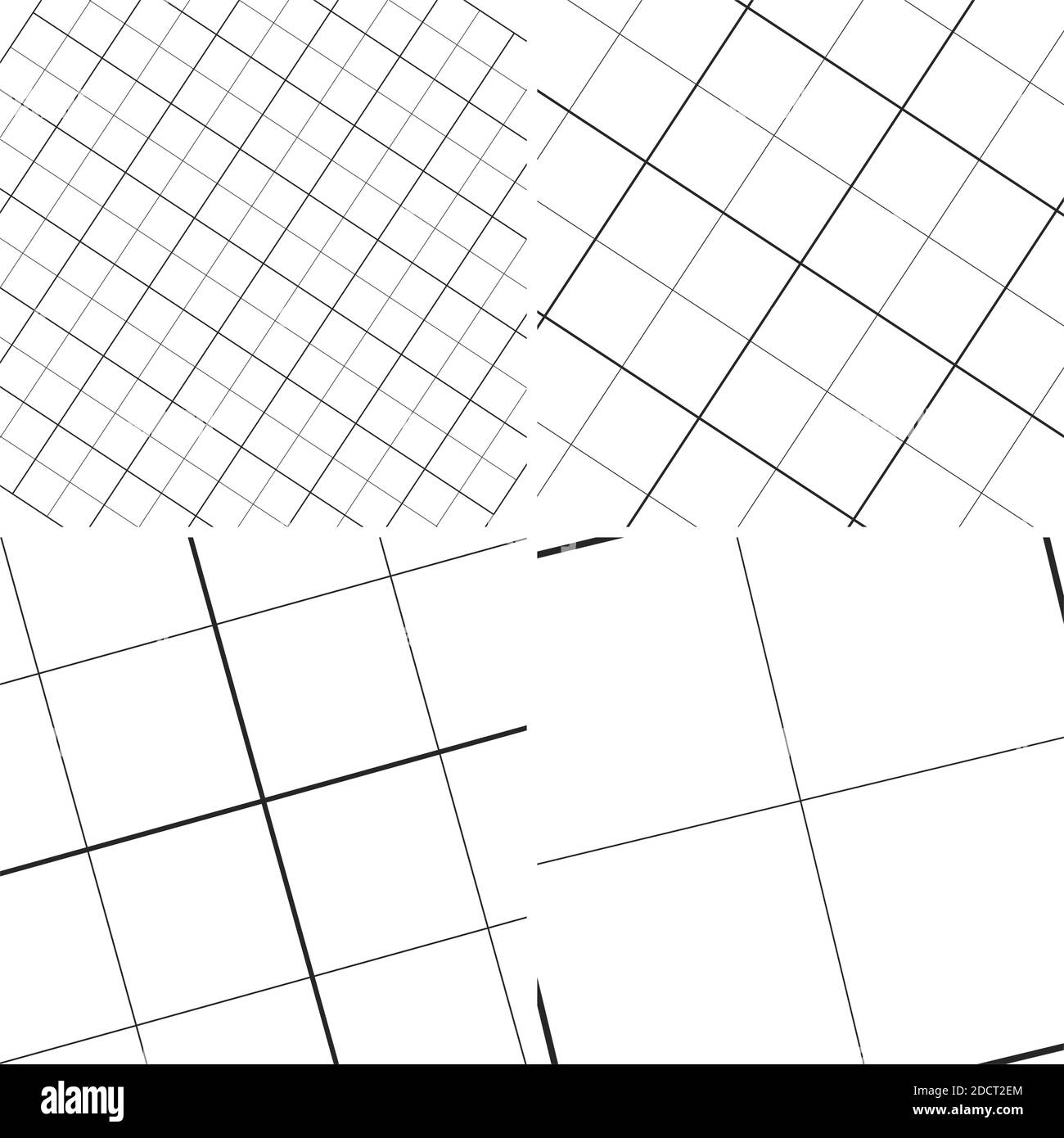 Tilt, skew, diagonal grid, mesh squares abstract geometric vector ...