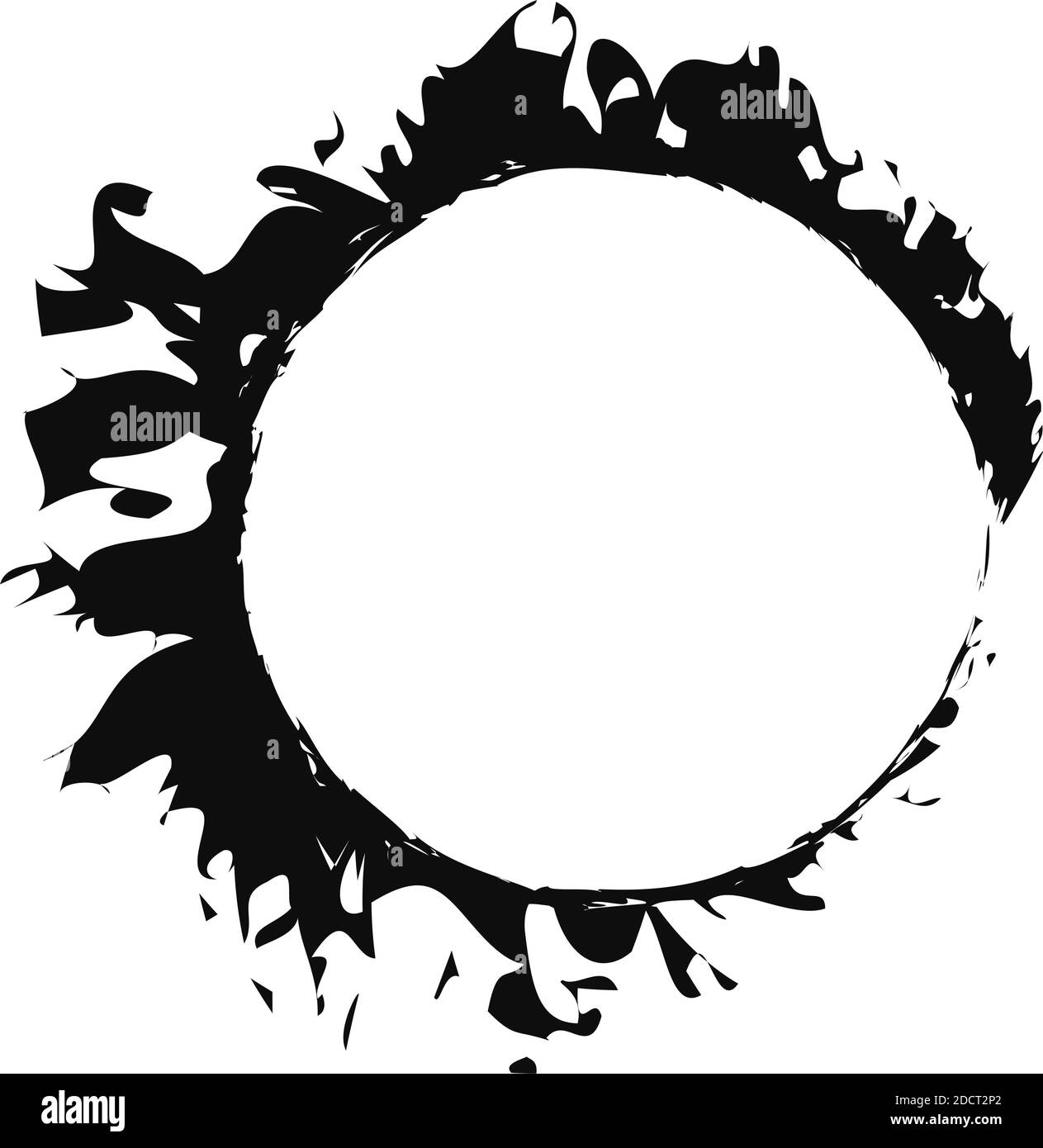 Grungy, textured circle, Grunge effect circular element. Smudge, smear ...