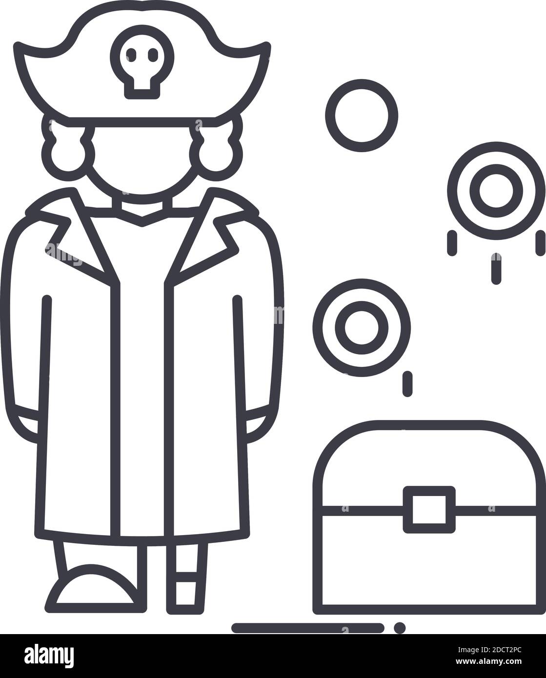 Pirate icon, linear isolated illustration, thin line vector, web design ...