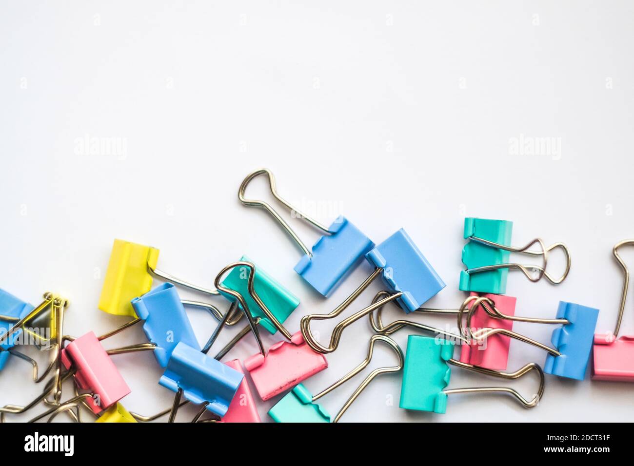 Colored iron paper clips. paper clips with many unique pastel color ...
