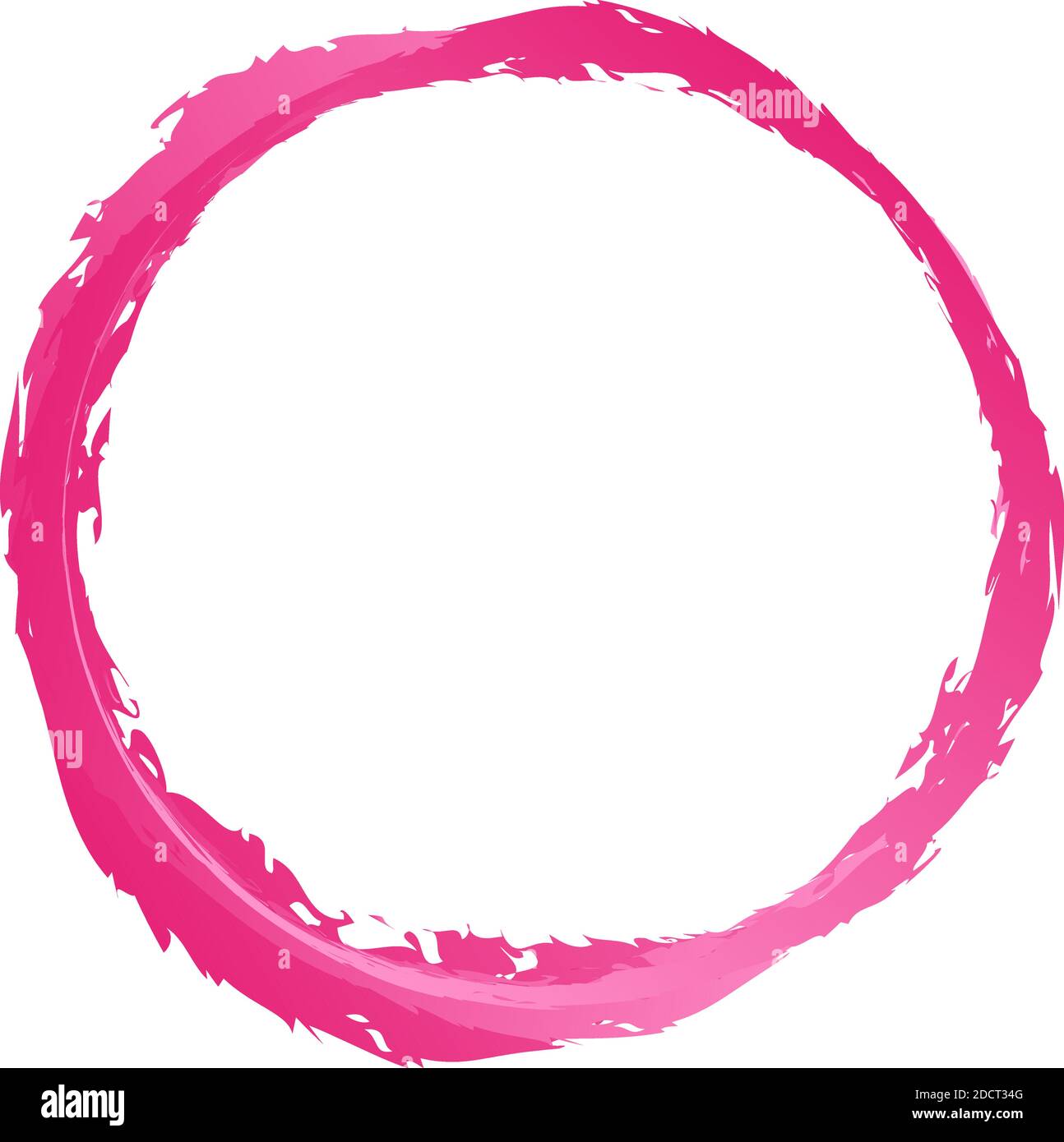 Pink grungy, grunge paintbrush, paint stroke circle, ring vector design ...