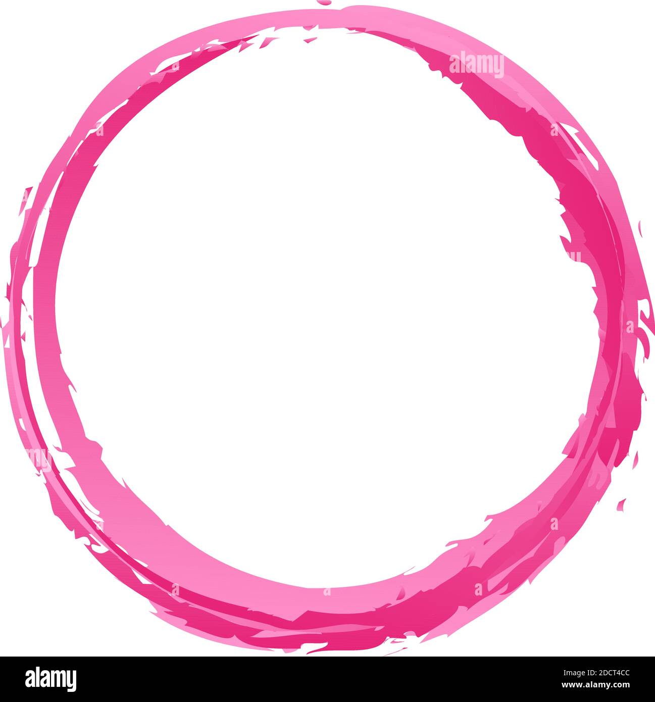 Pink grungy, grunge paintbrush, paint stroke circle, ring vector design ...