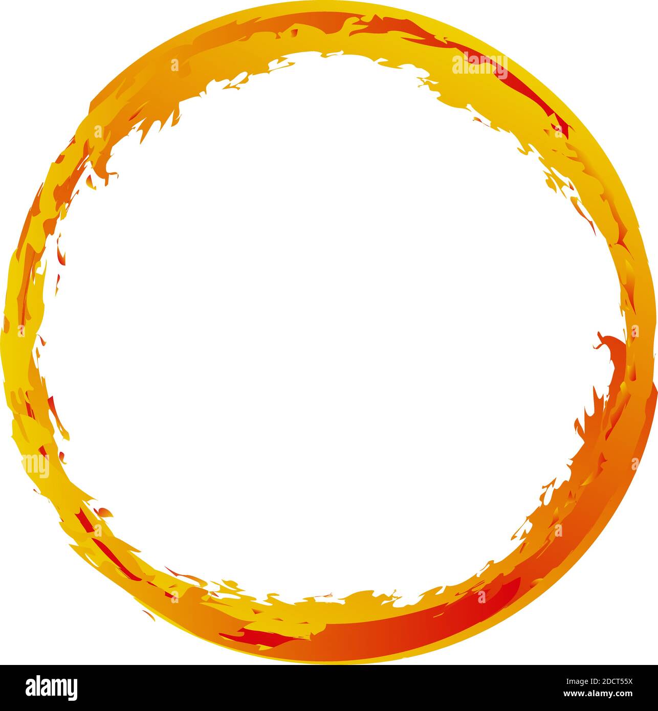 Orange, yellow grungy, grunge circle for blaze, burn, fire concepts ...