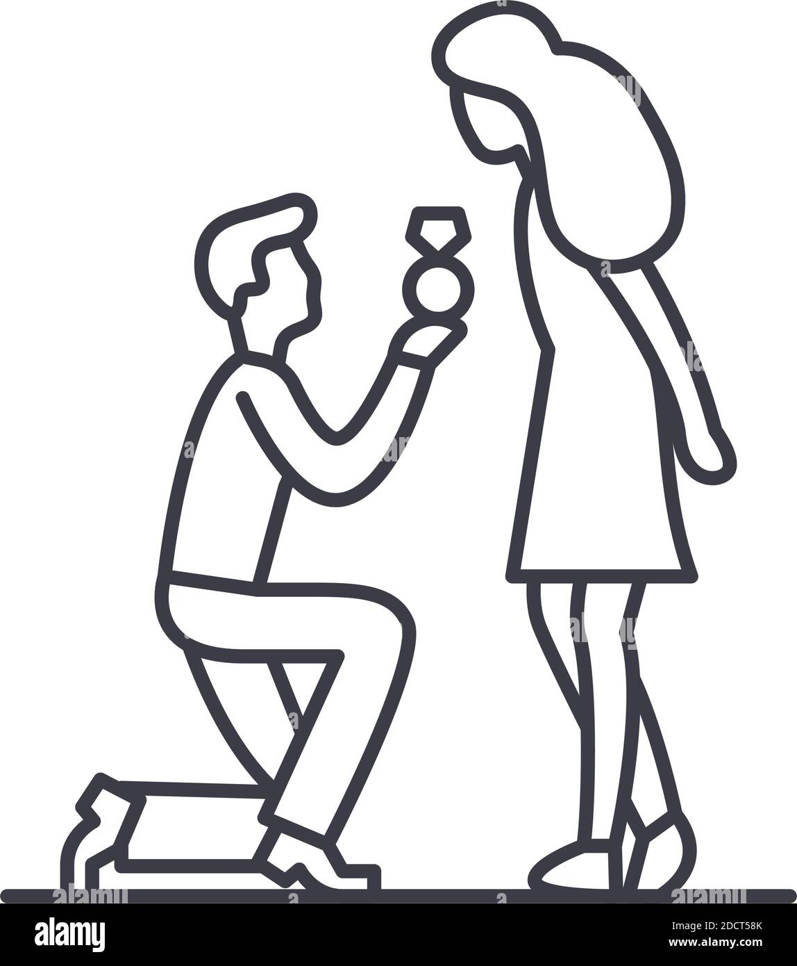 Marry me icon, linear isolated illustration, thin line vector, web ...