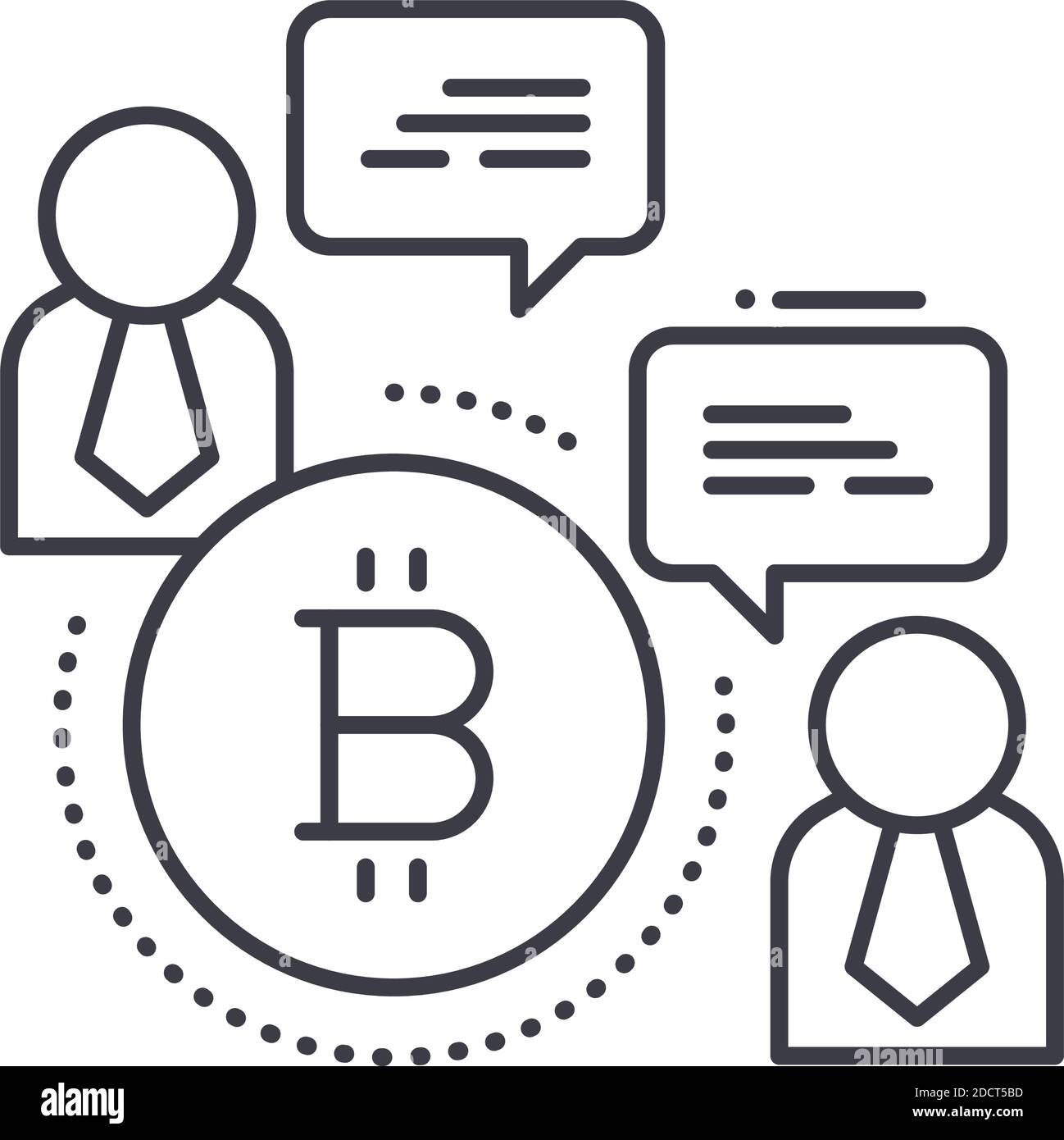 Peer to peer icon, linear isolated illustration, thin line vector, web ...