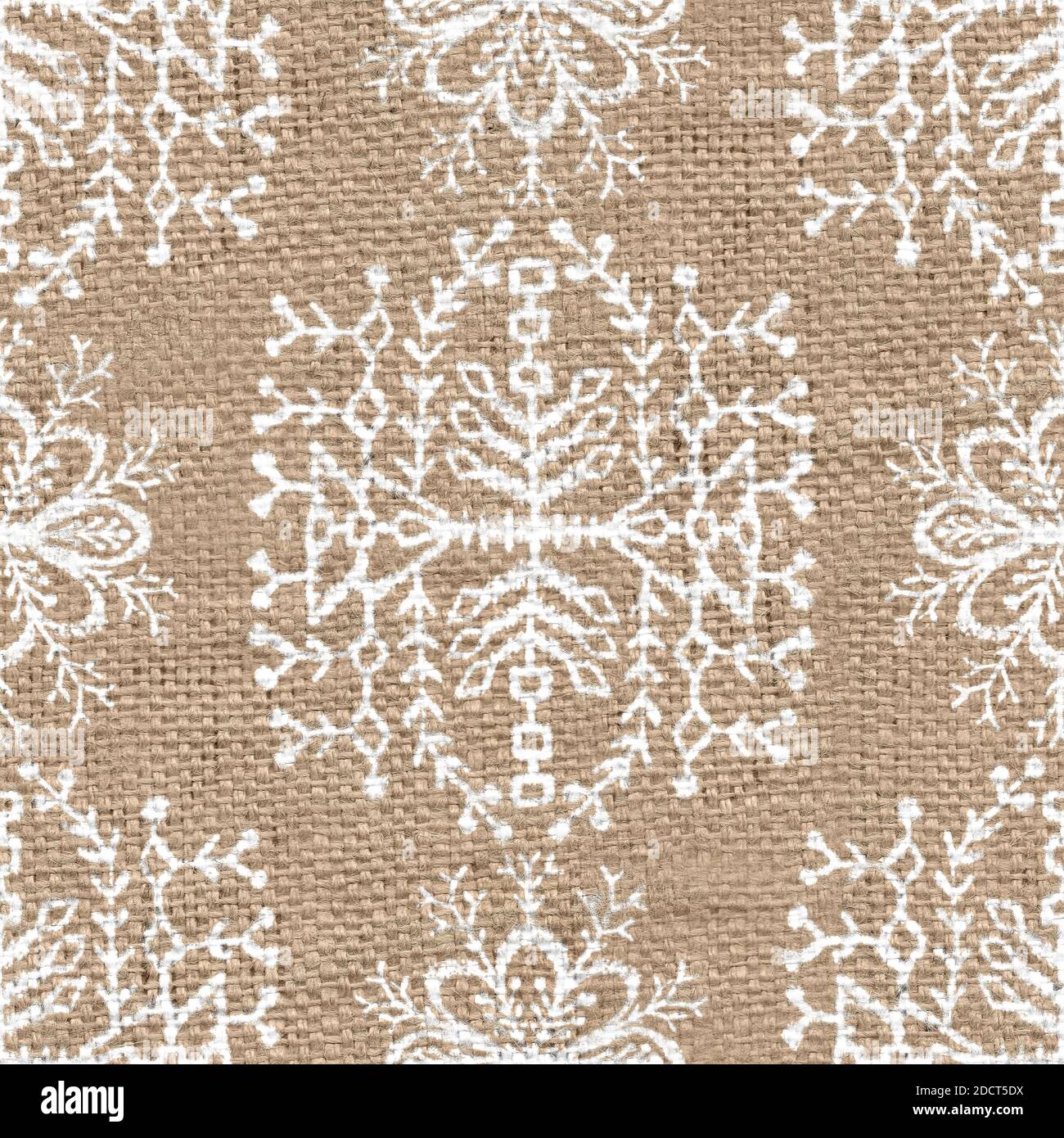 Seamless burlap with white paint pattern overlay Stock Photo - Alamy