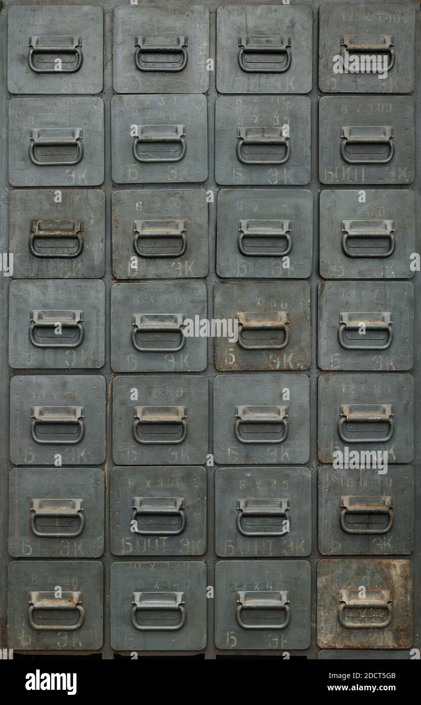 Grey filing drawers hi-res stock photography and images - Alamy