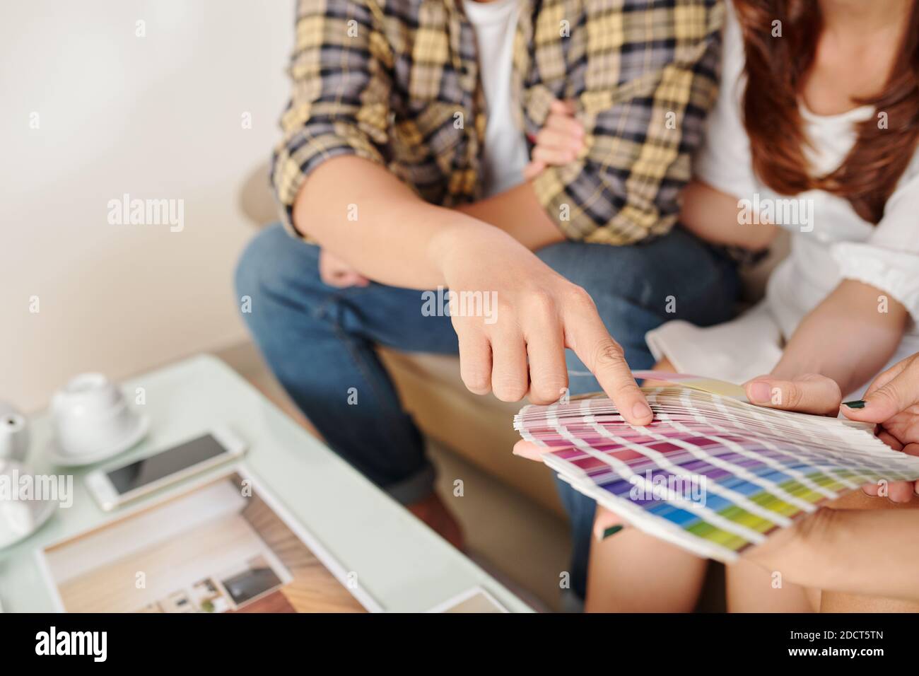 Discussing color palette Stock Photo - Alamy