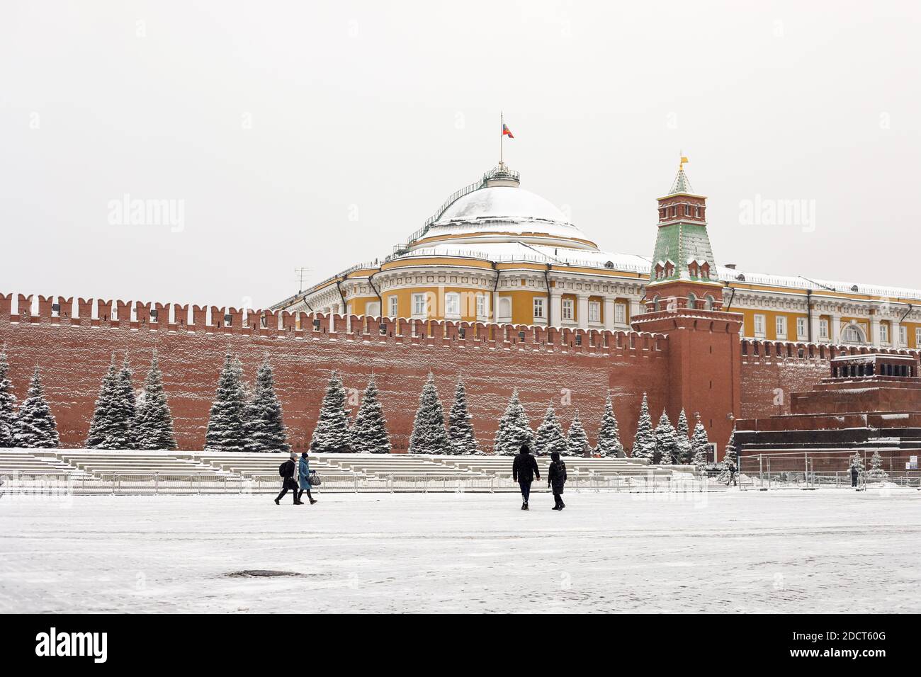 Moscow - Russia, November 23rd, 2020 - The first snow of the year ...