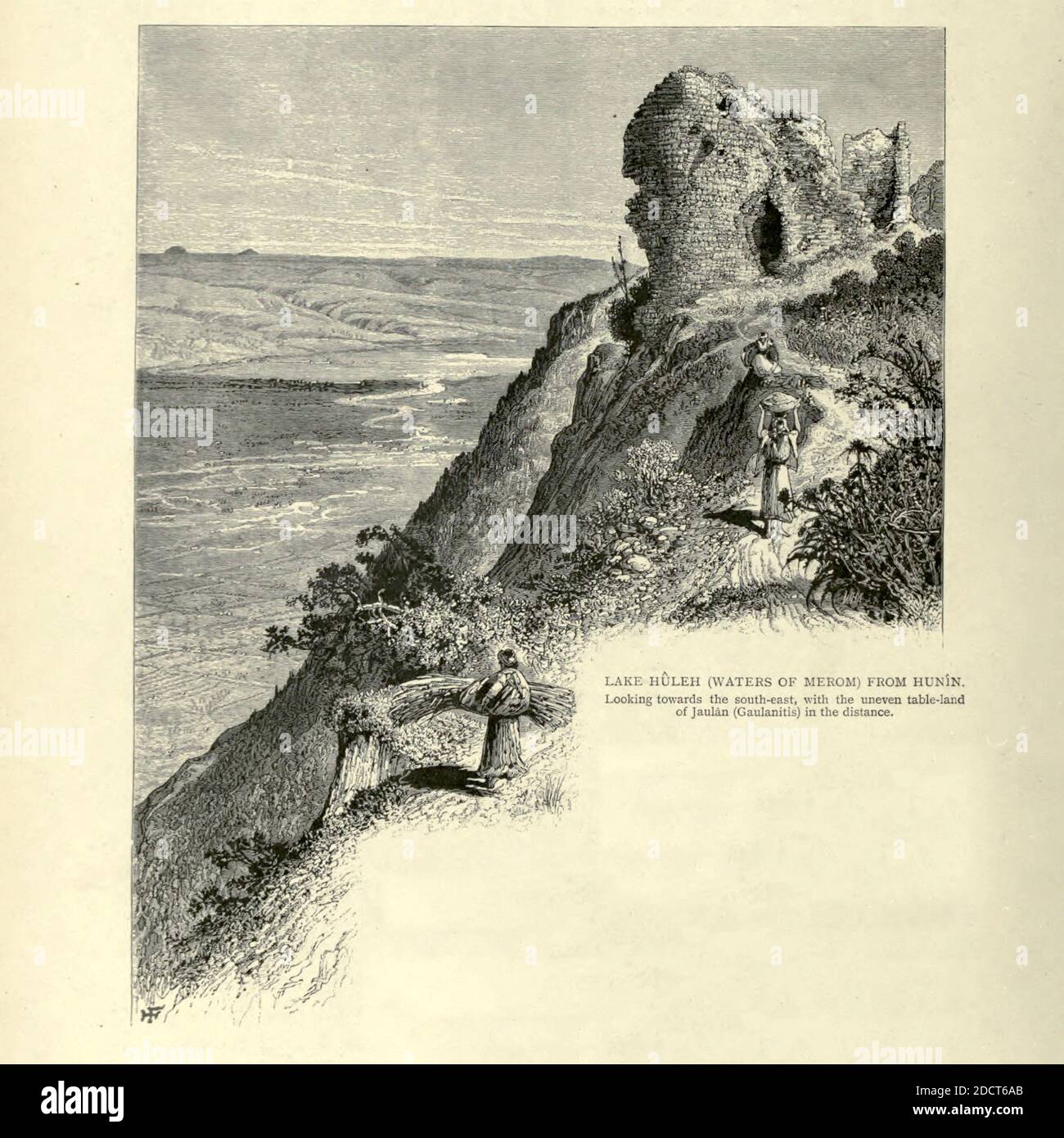 Engraving on Wood of Lake Huleh [Hula] (Waters of Merom) from Hunin ...