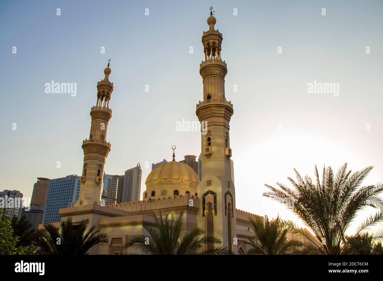Mosque in Qasba area of Sharjah Emirate. UAE. Outdoors Stock Photo - Alamy