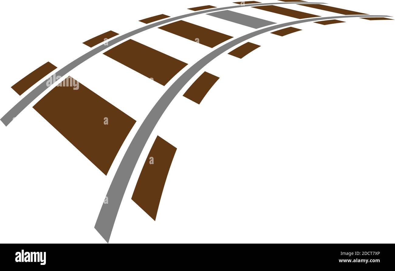 Railroad, Train track, Railway contour, silhouette vector. Tramway ... Railroad, Train track, Railway contour, silhouette vector. Tramway ...